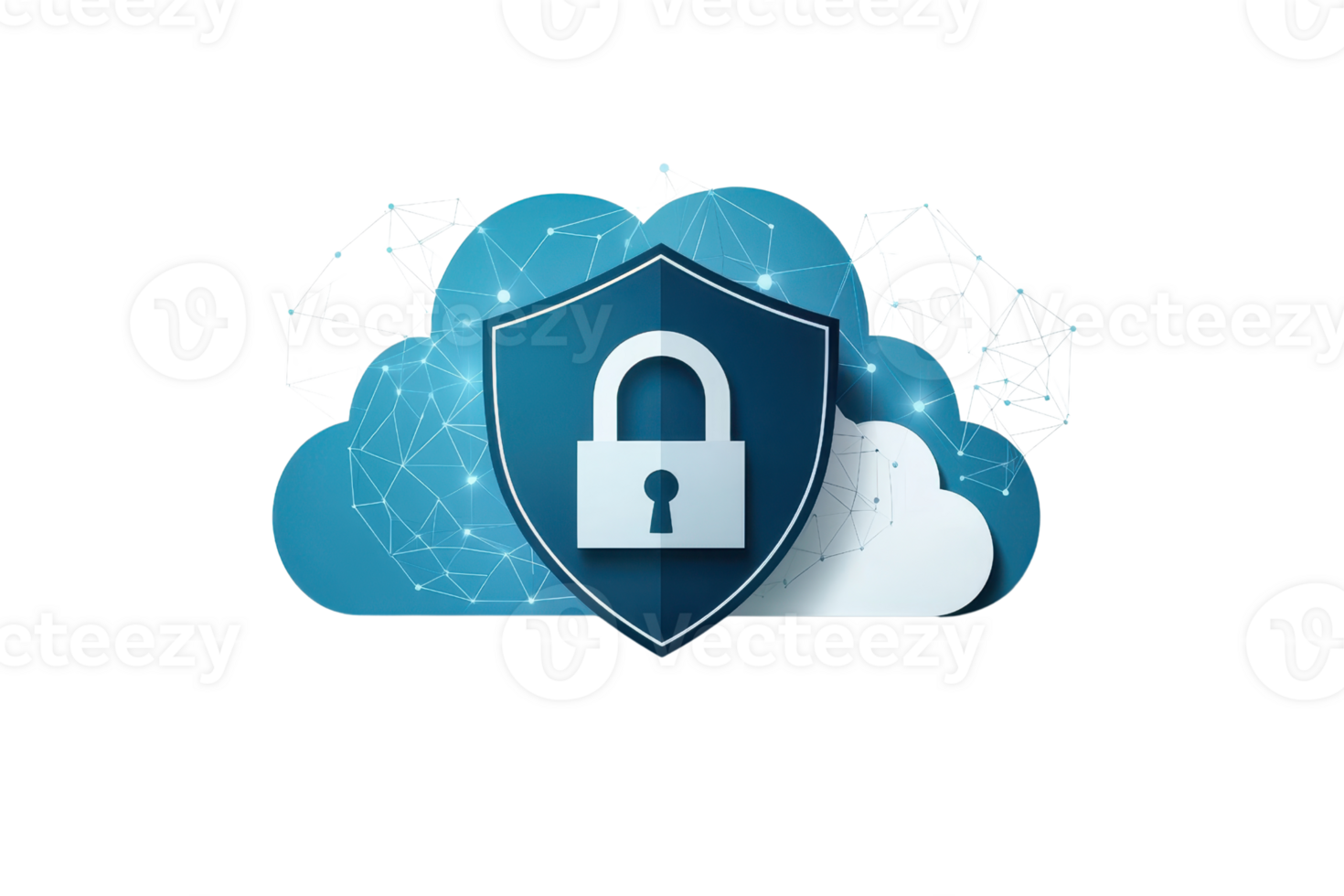 Digital Security Concept With A Cloud And A Padlock Illustrating Data