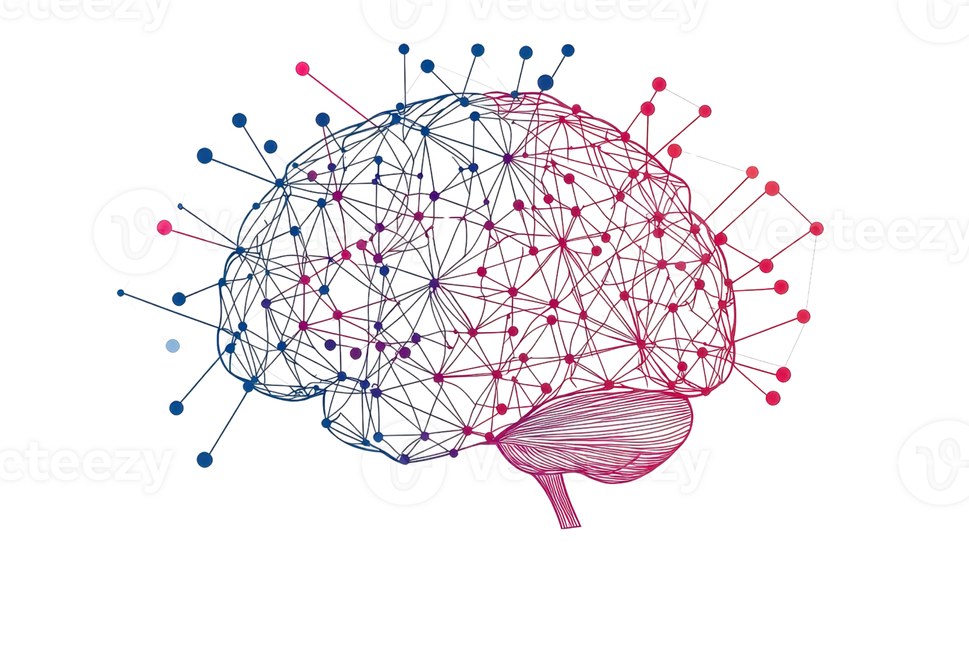 Abstract Digital Brain Network Illustrating The Intersection Of Technology And Intelligence With