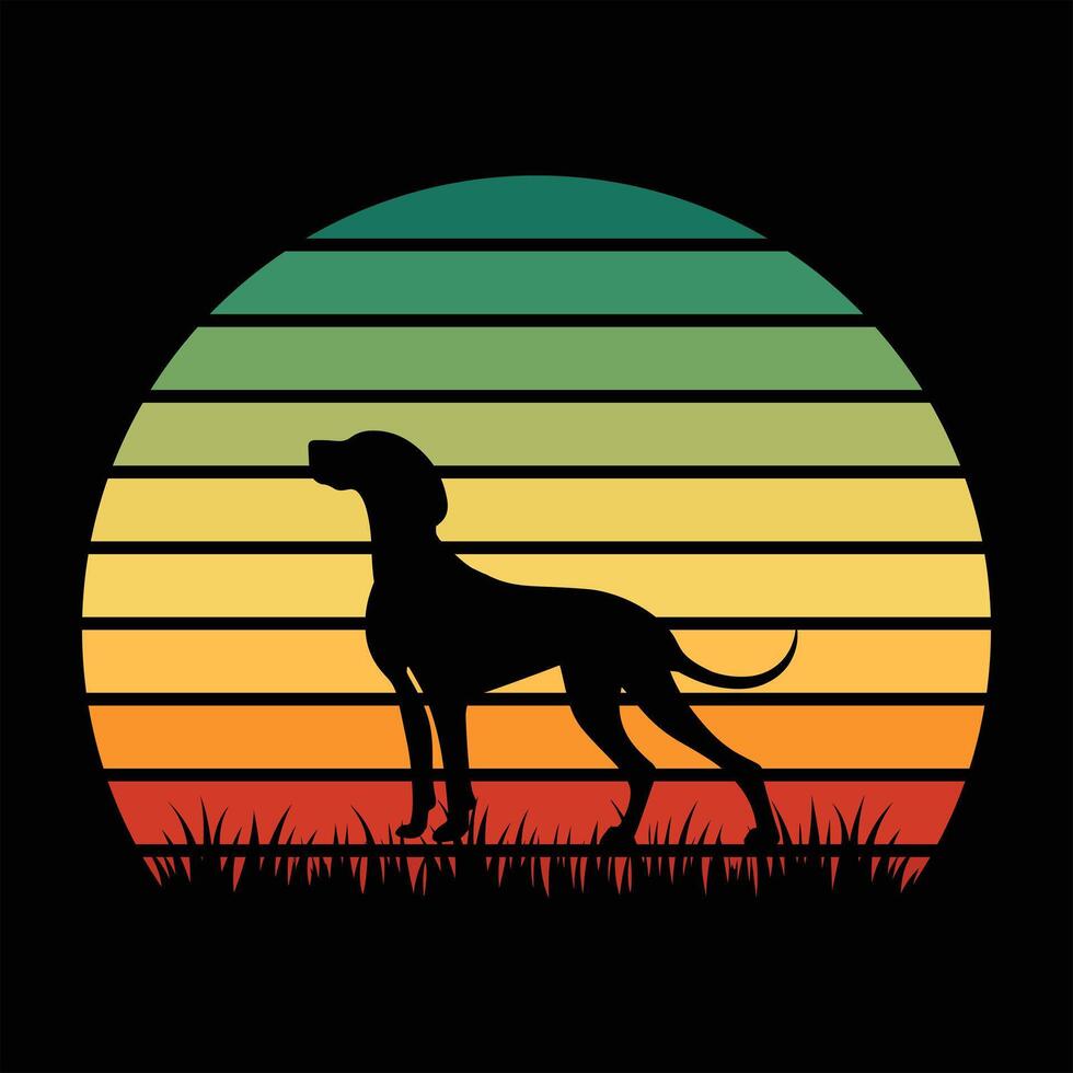 Retro Vizsla Dog Silhouette With Sunset Background 55144735 Vector Art ... Retro Vizsla Dog Silhouette With Sunset Background 55144735 Vector Art ...