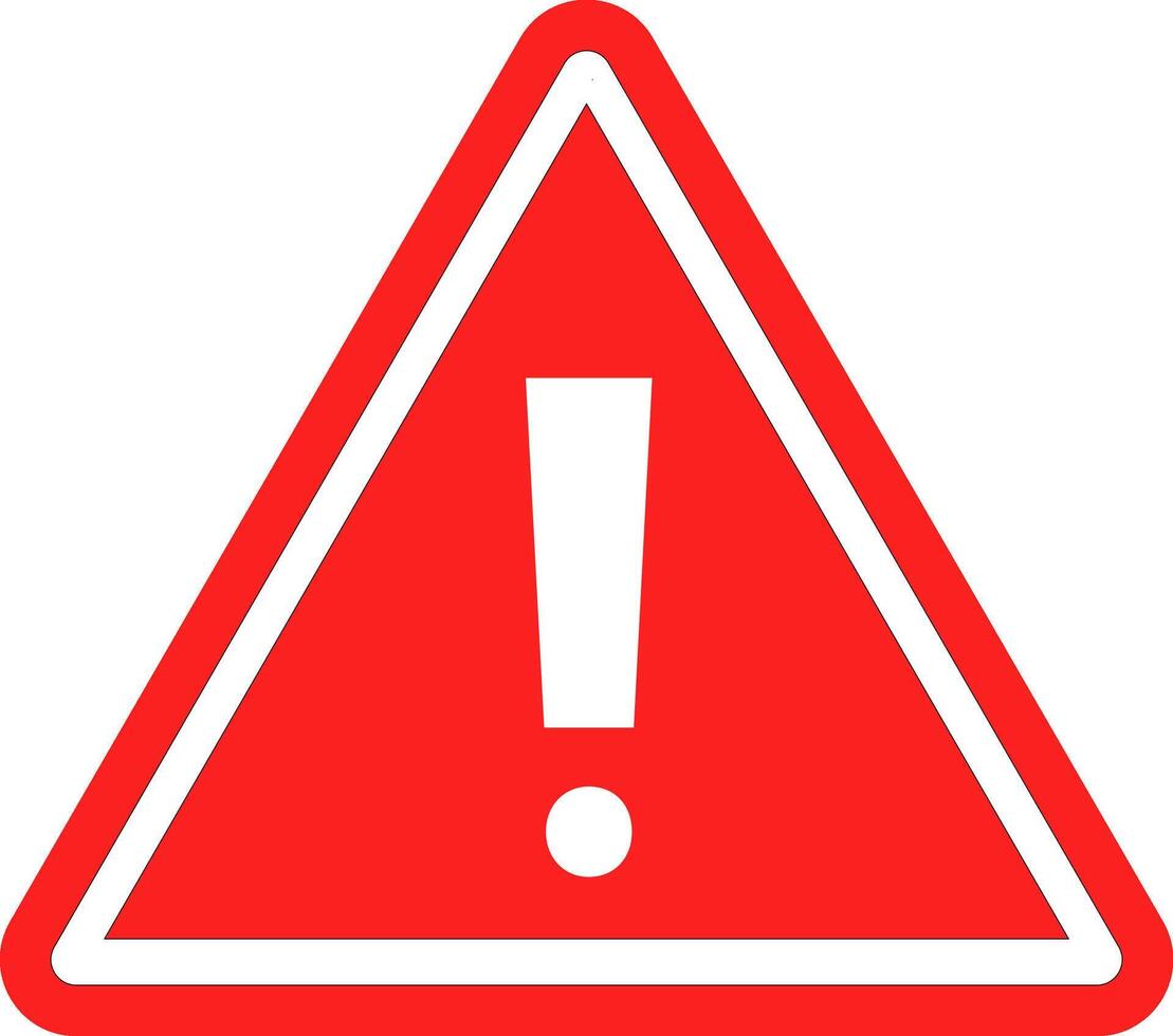 Warning triangle RED caution warn in . Warning sign with exclamation mark. Alert warn in ...