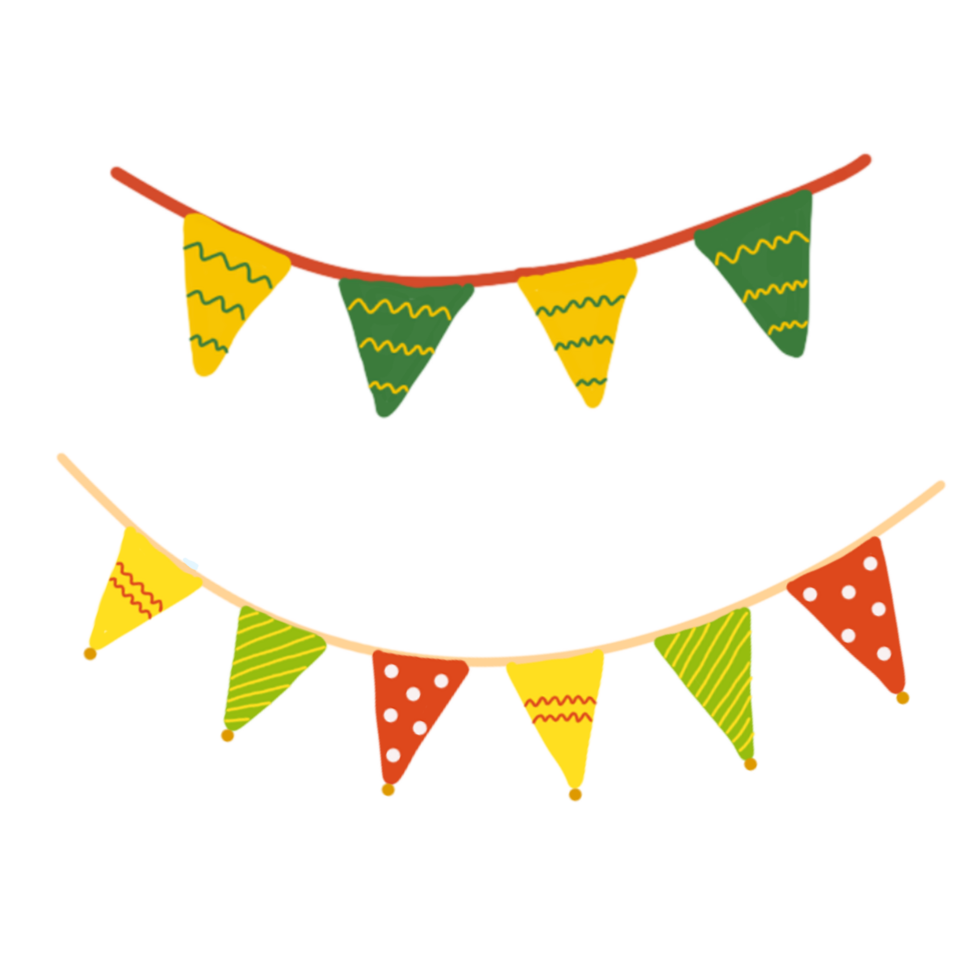 Colorful pennant flags decoration 55156302 PNG