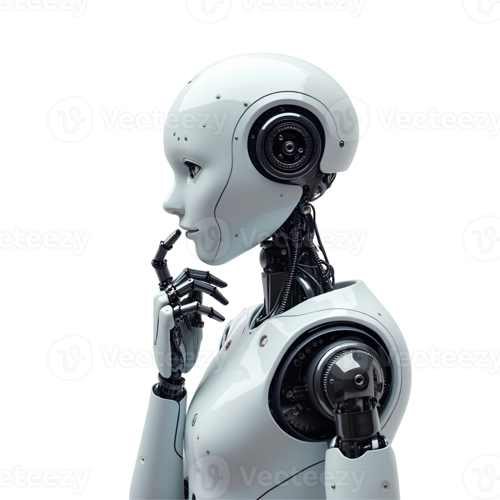 AI Robot Side View Thinking Isolated 55157307 PNG