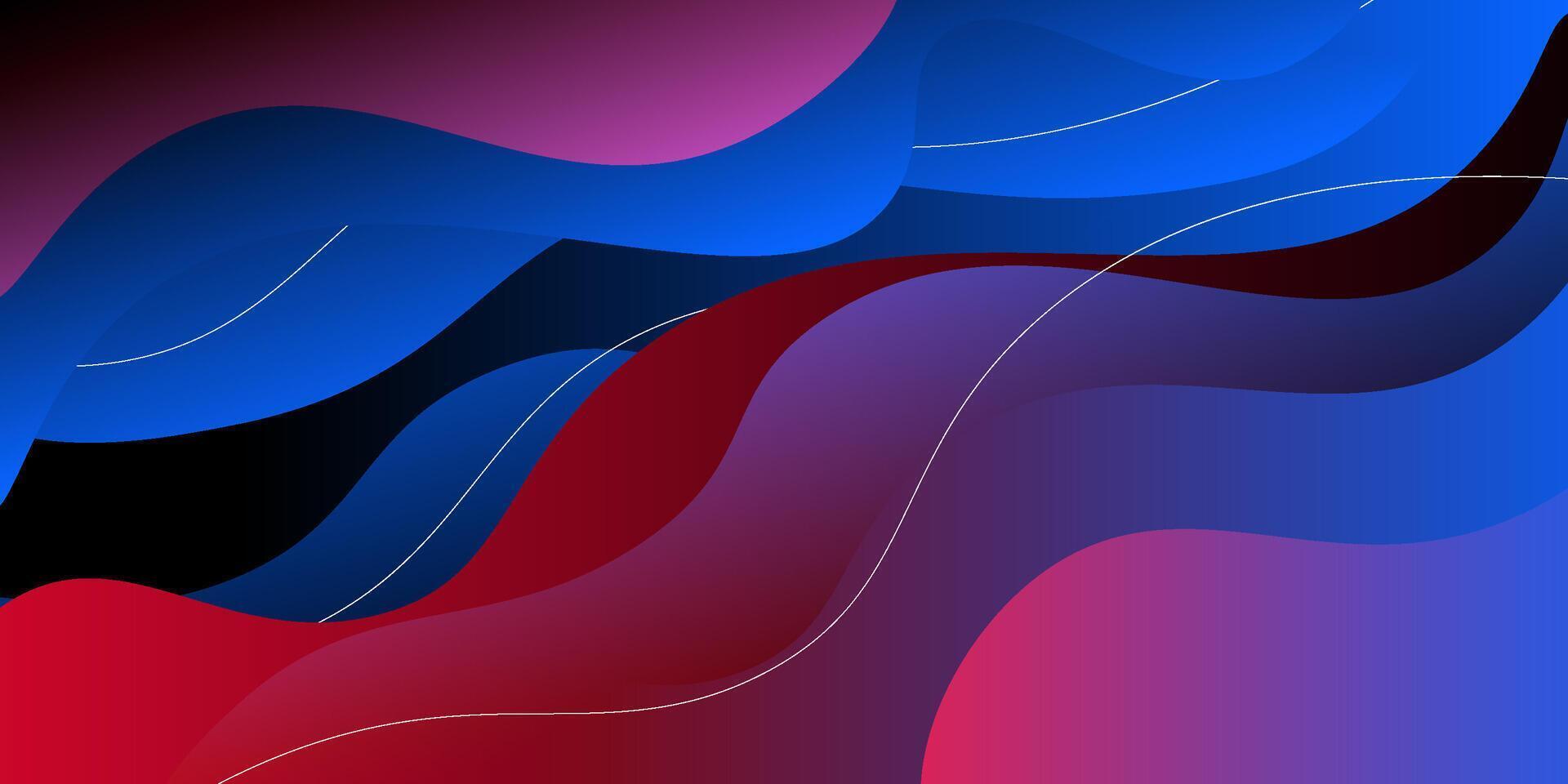 resumen vistoso ola antecedentes con sólido azul, rosado y rojo colores ...