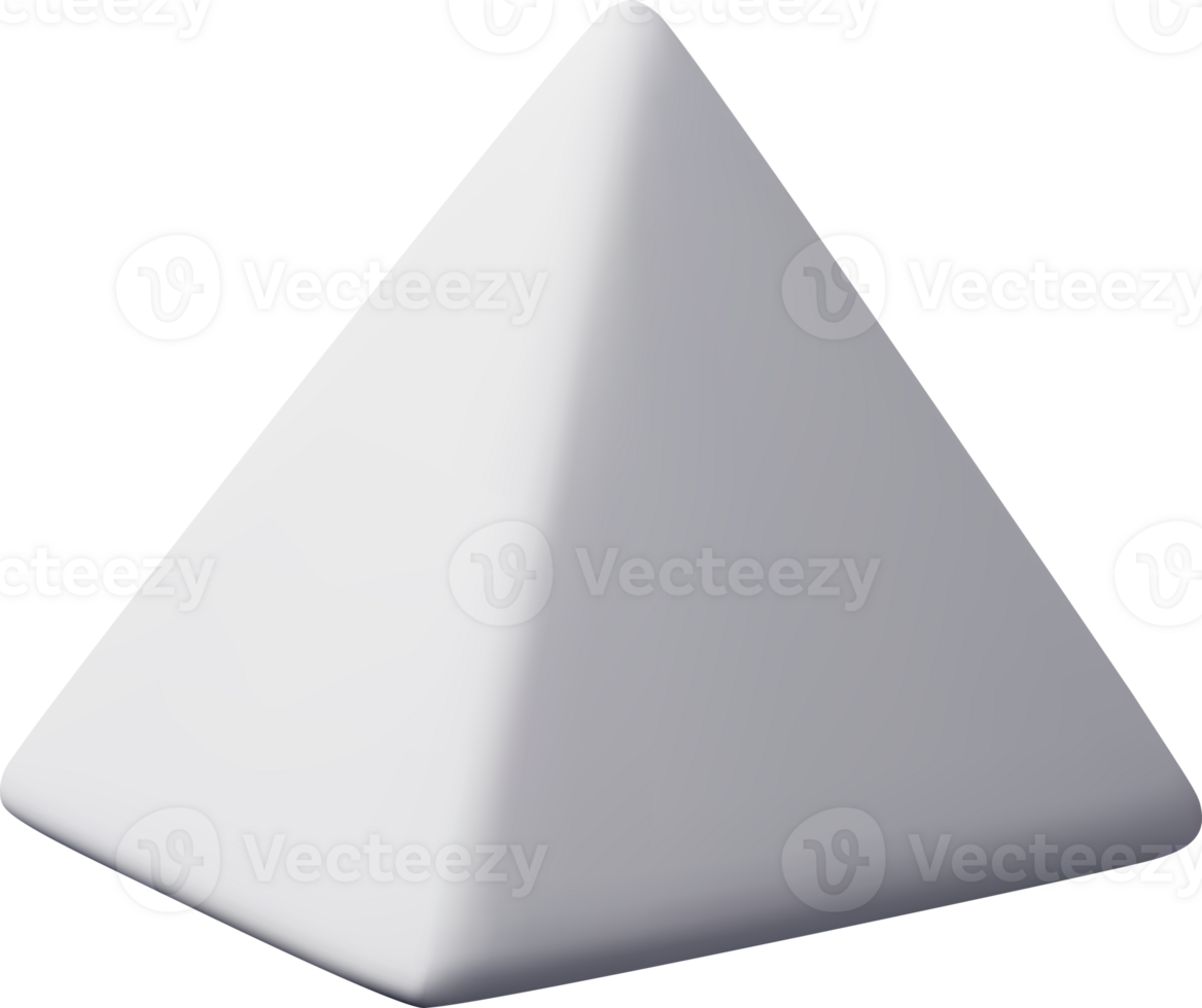 3d white simple pyramid figure 55170384 PNG