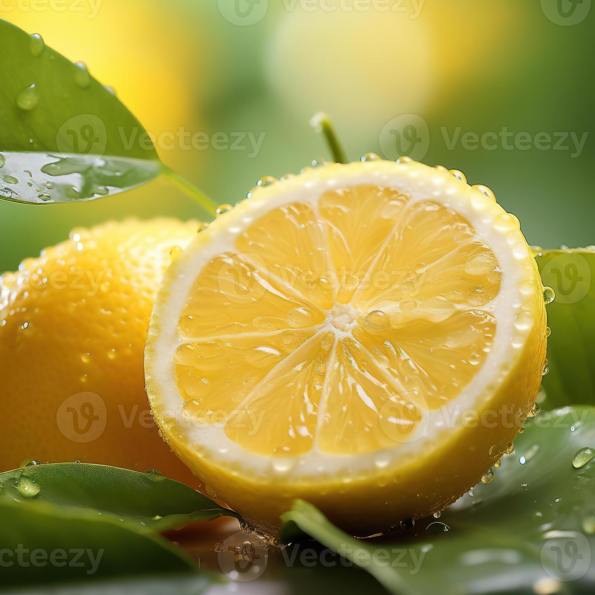 A close-up photograph of a lemon slice with water droplets on it 55176166 Stock Photo at Vecteezy