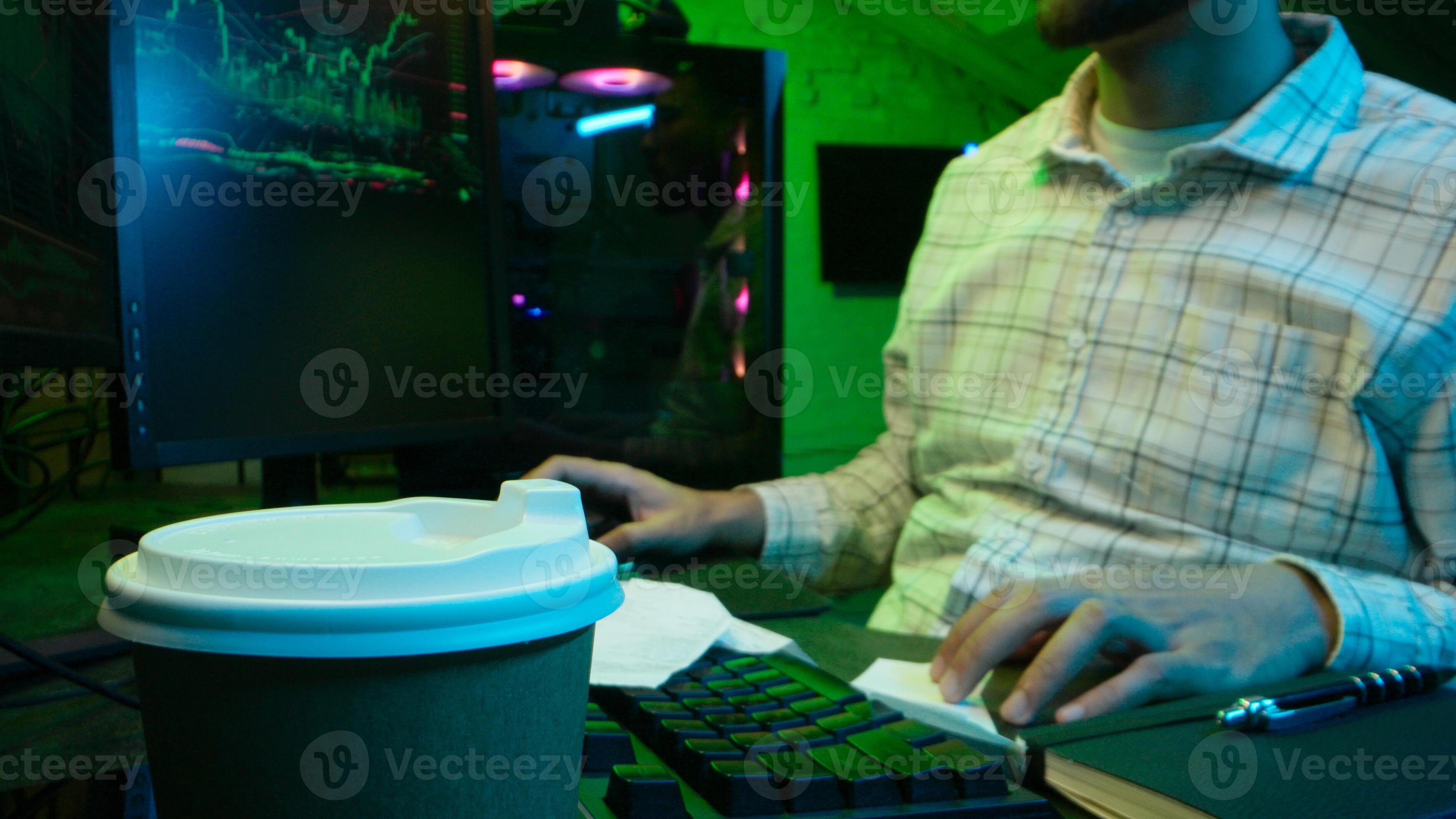 Pensive Caucasian Man Professional Software Engineer Guy Male Coder