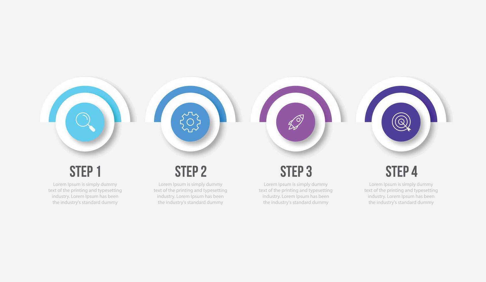 4 step process infographic template element 55187948 Vector Art at Vecteezy