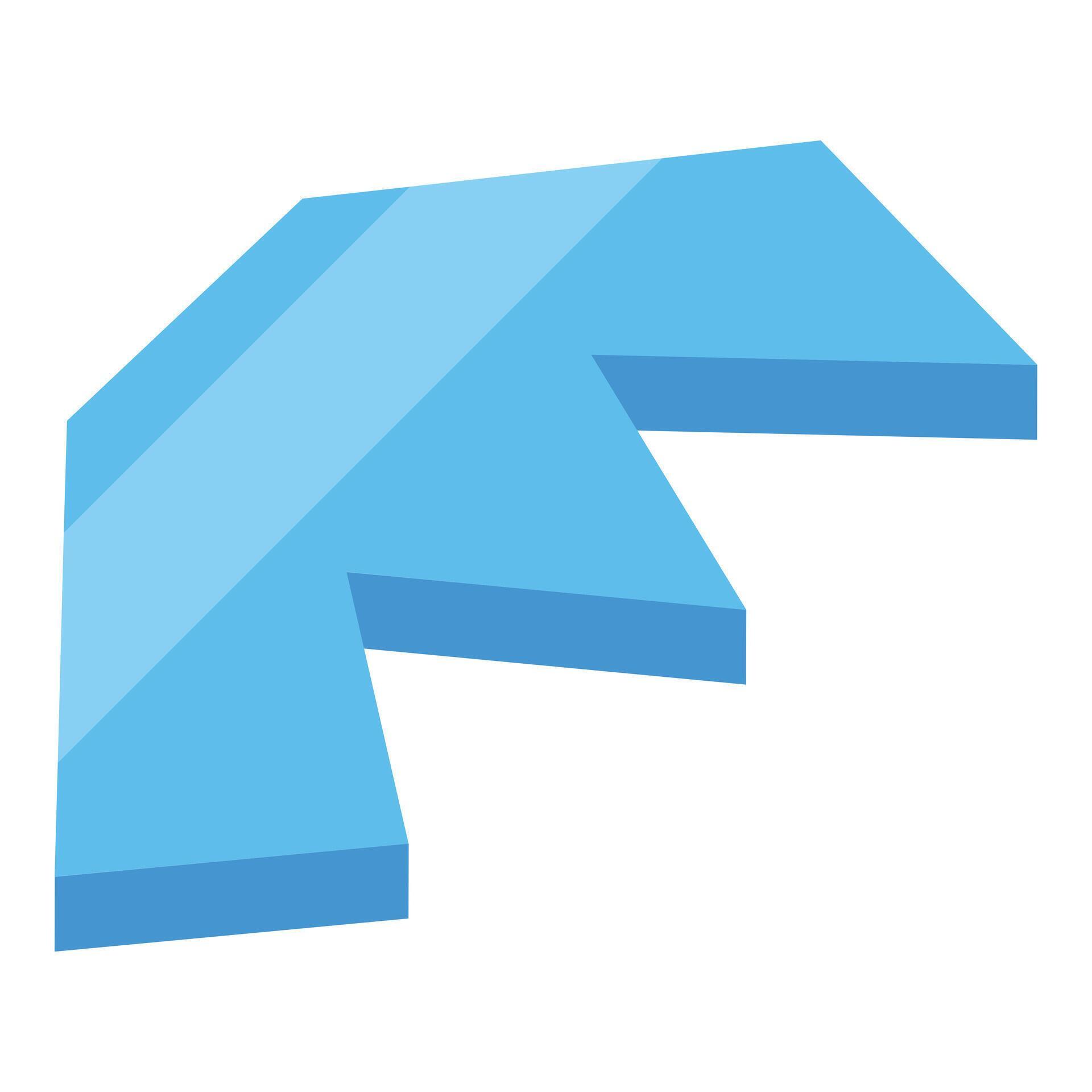 3d blue arrow pointing right and down, symbolizing decrease or decline 55189929 Vector Art at ...