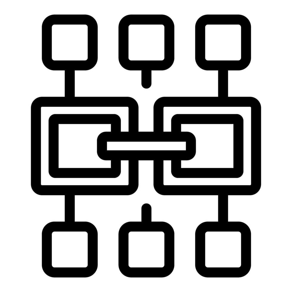 Blockchain Technology Connecting Blocks With Lines Forming A Network