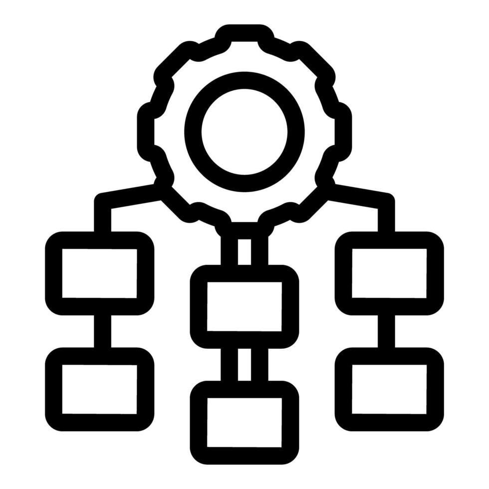 Workflow Automation System Managing Multiple Processes With Central Gear 55190414 Vector Art At