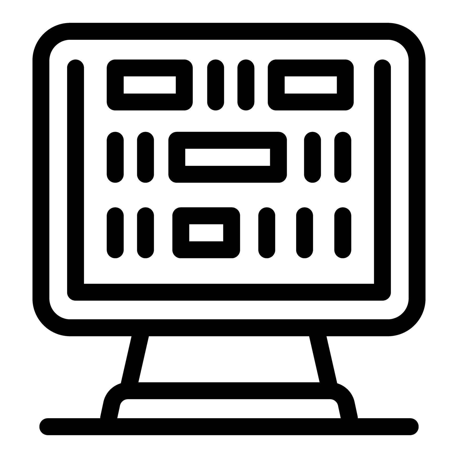 Computer monitor displaying spreadsheet data for analysis and ...