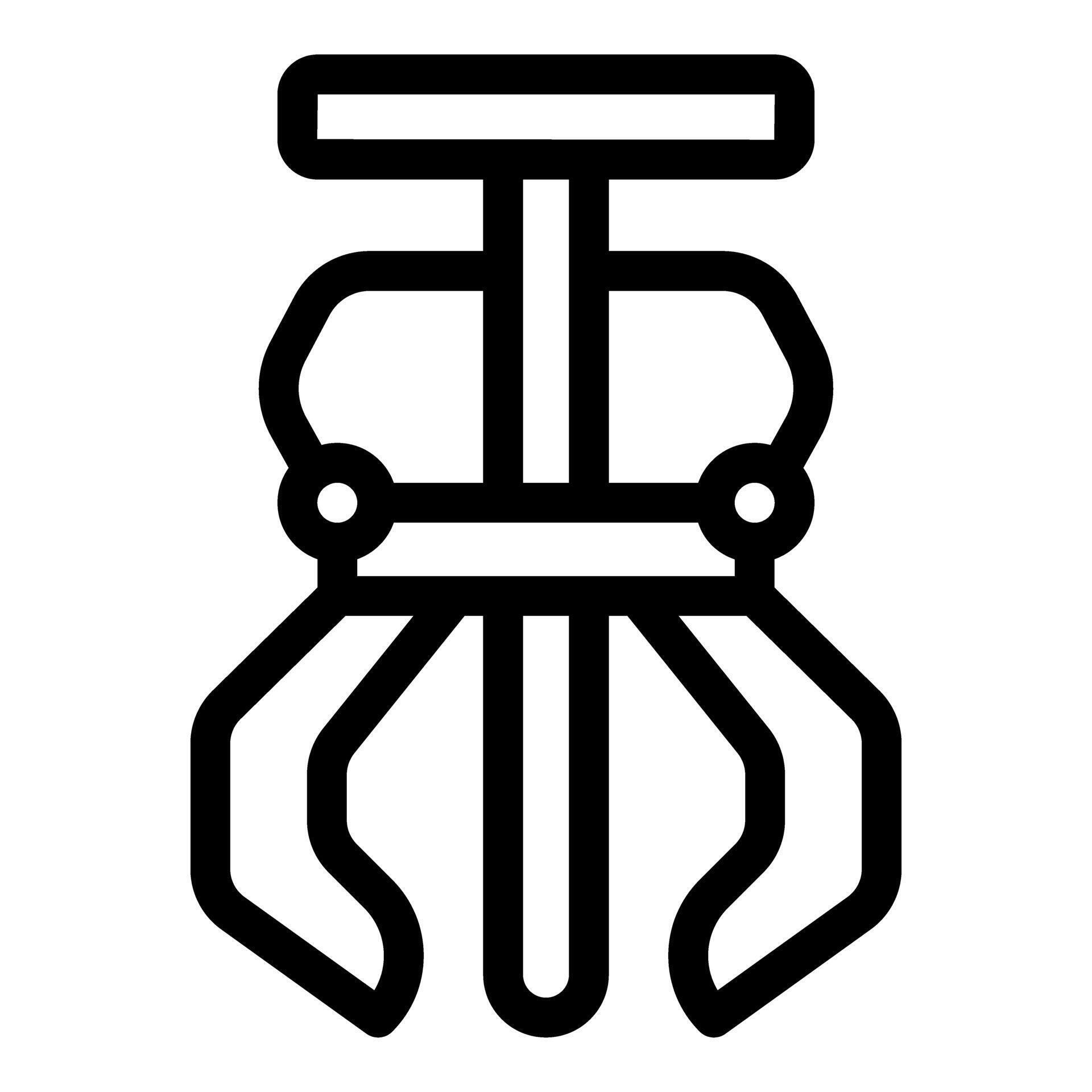 Robotic claw gripper picking up object industrial automation icon ...