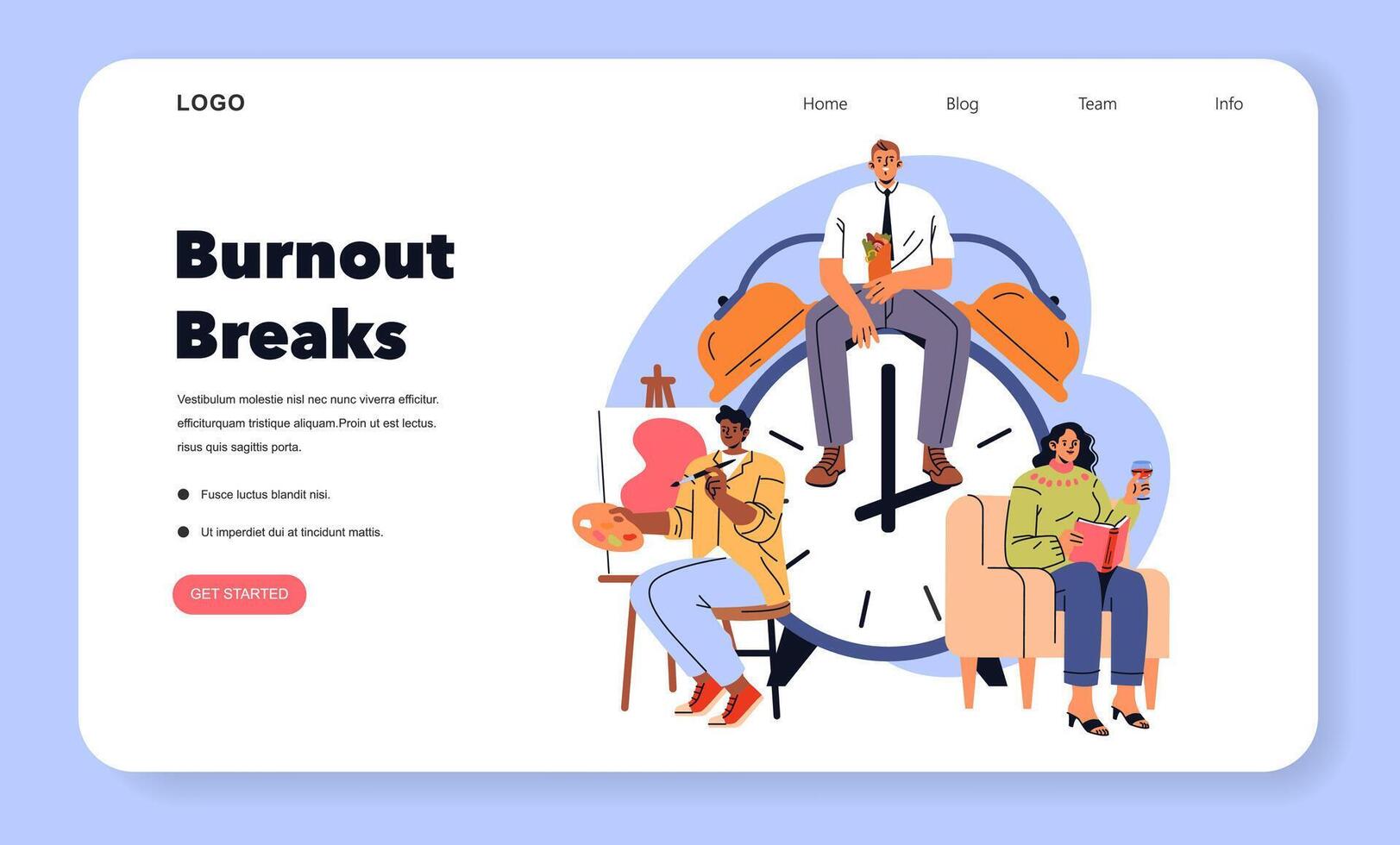 Burnout Breaks. Flat Illustration 55192688 Vector Art at Vecteezy Burnout Breaks. Flat Illustration 55192688 Vector Art at Vecteezy
