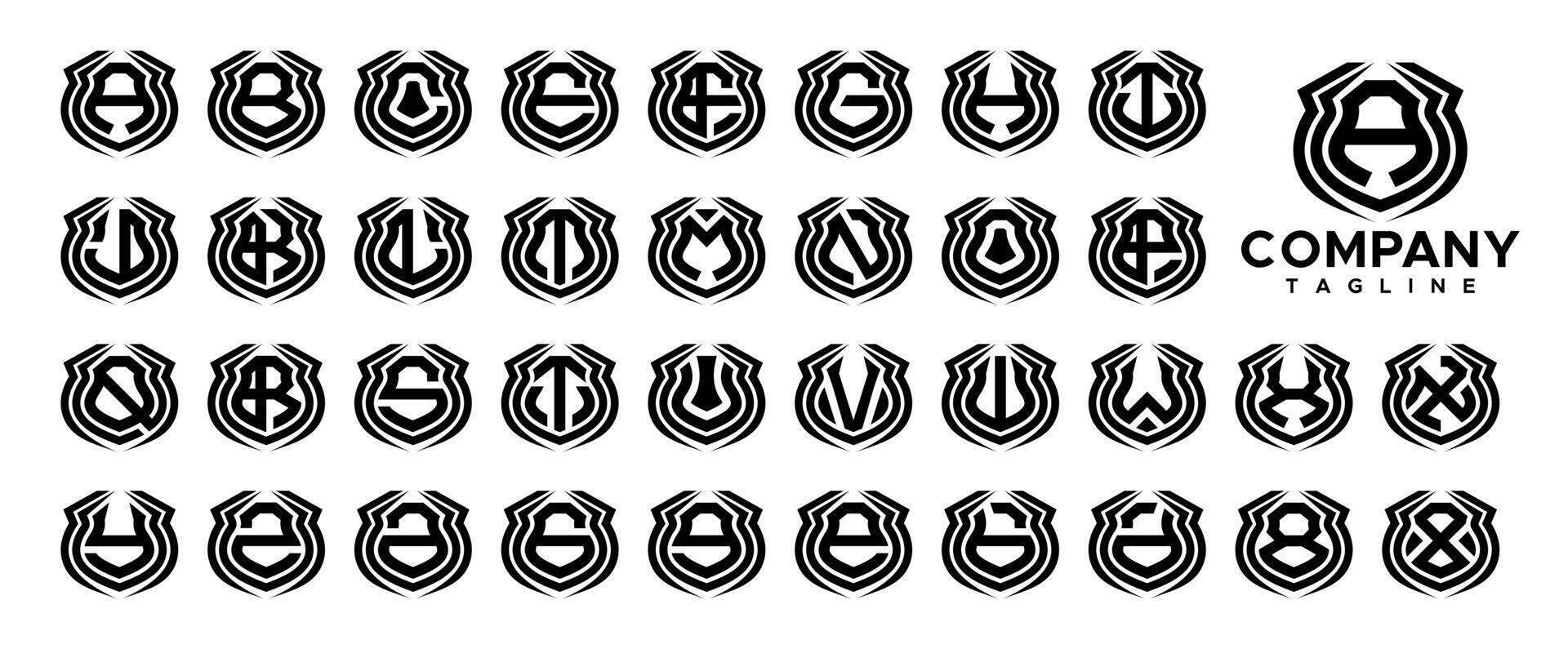 Geometric line security shield letter A-Z logo set 55193337 Vector Art ... Geometric line security shield letter A-Z logo set 55193337 Vector Art ...