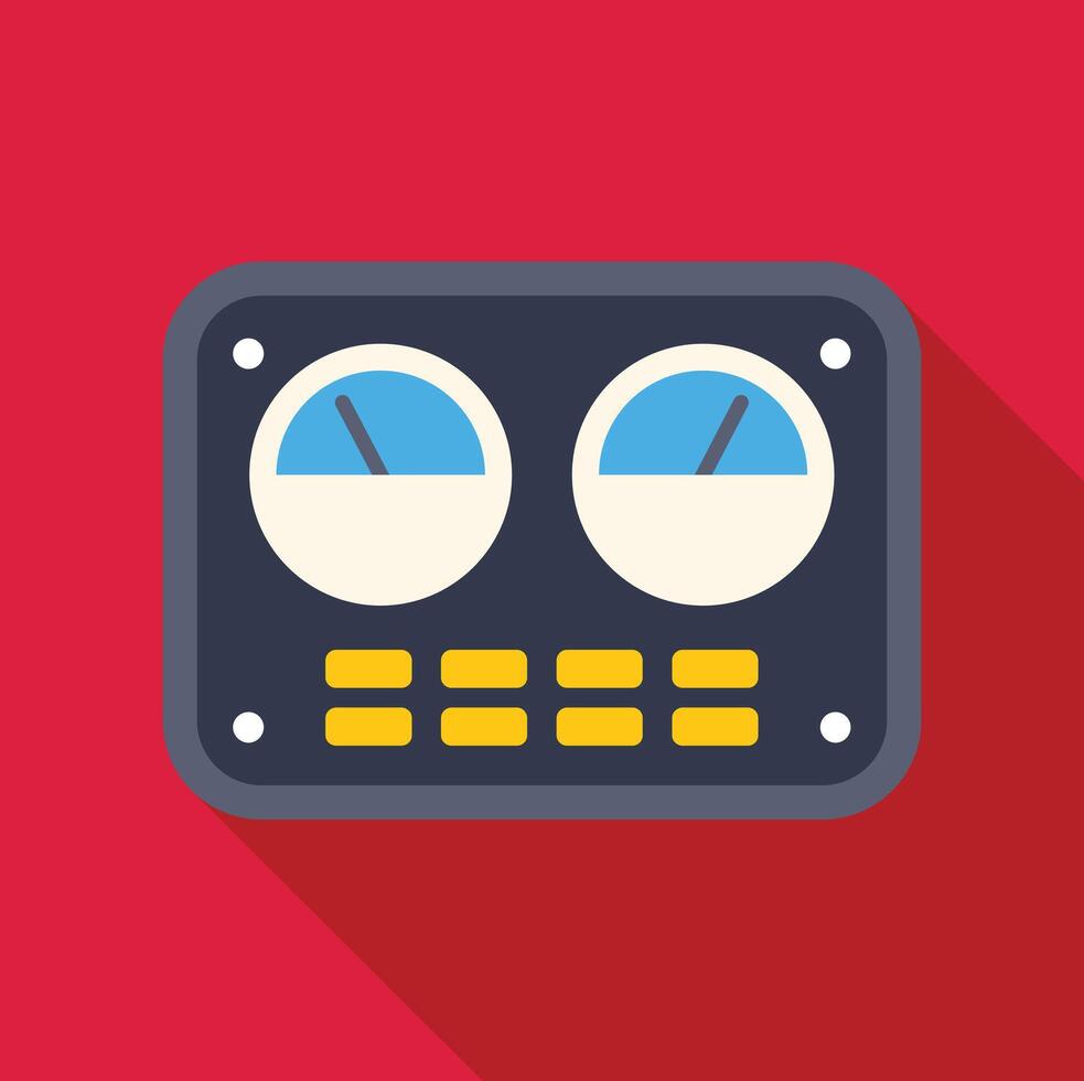 Control panel showing performance indicators with gauges and switches ...