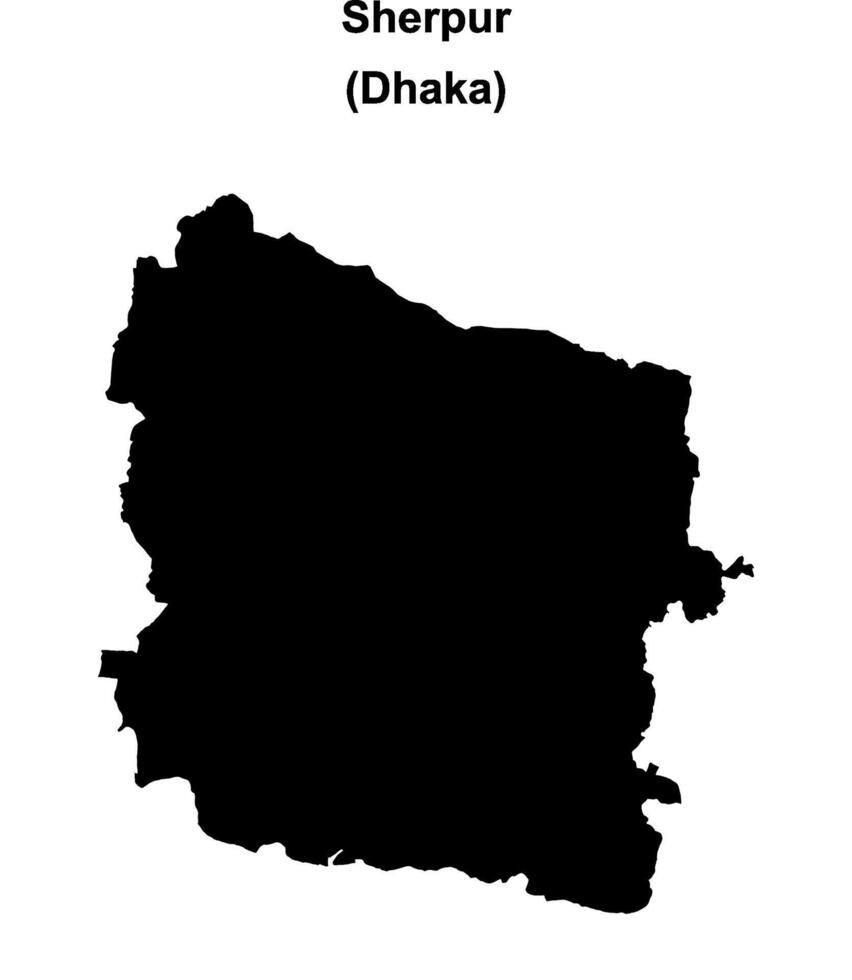 Sherpur district blank outline map 55205296 Vector Art at Vecteezy