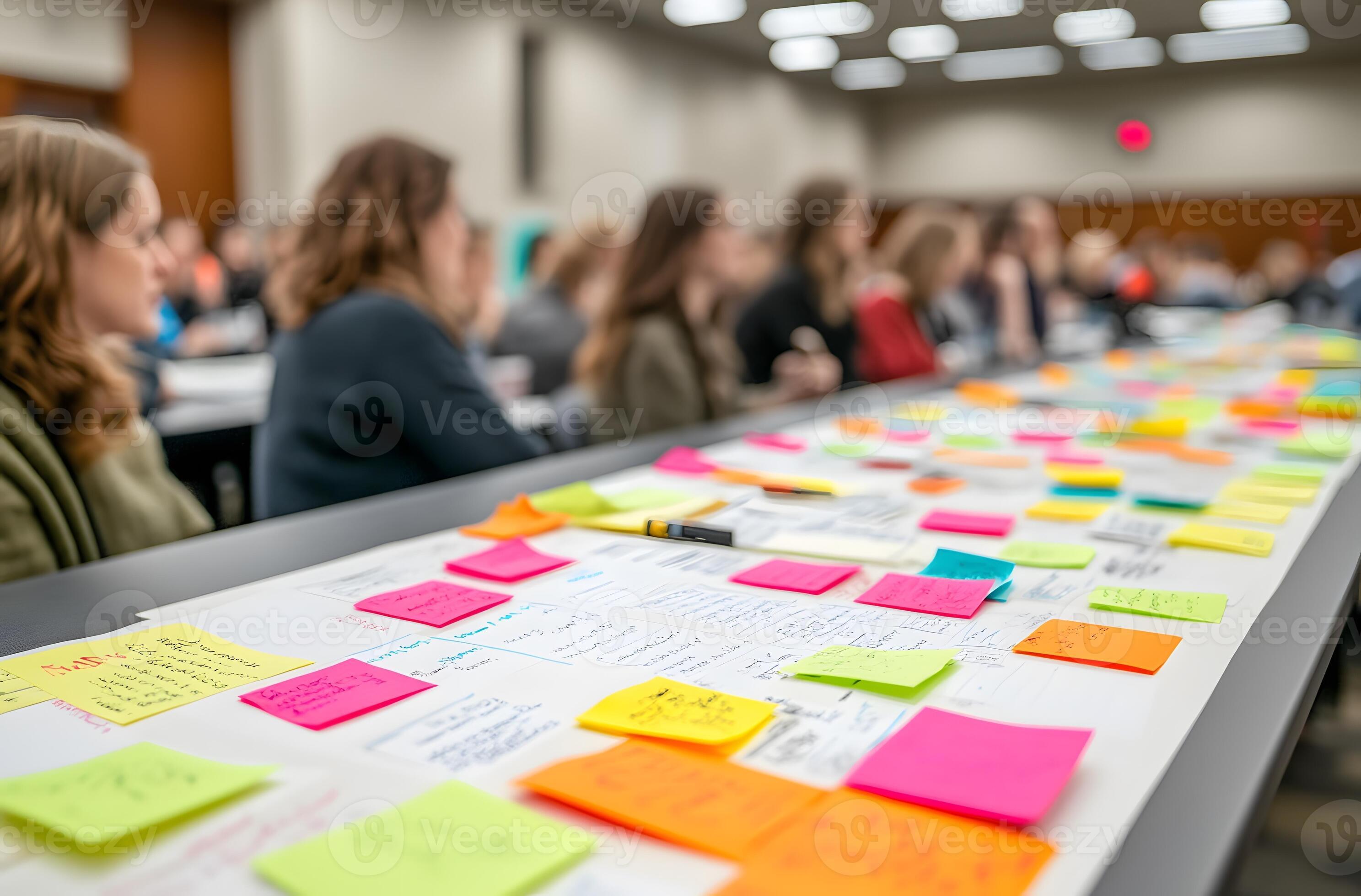 Colorful Sticky Notes Documenting Brainstorming Session 55216370 Stock ...