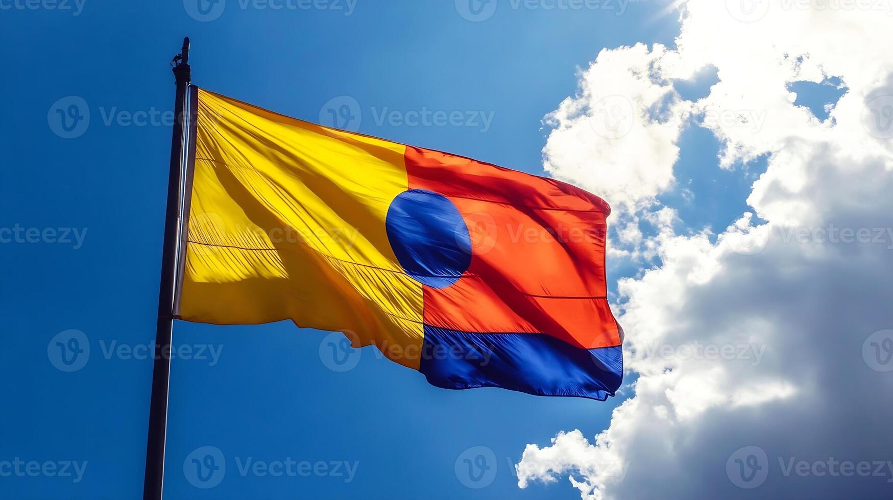 Laos Flag Illuminated by Sunlight for National Identity and Cultural Significance 55220206 Stock ...