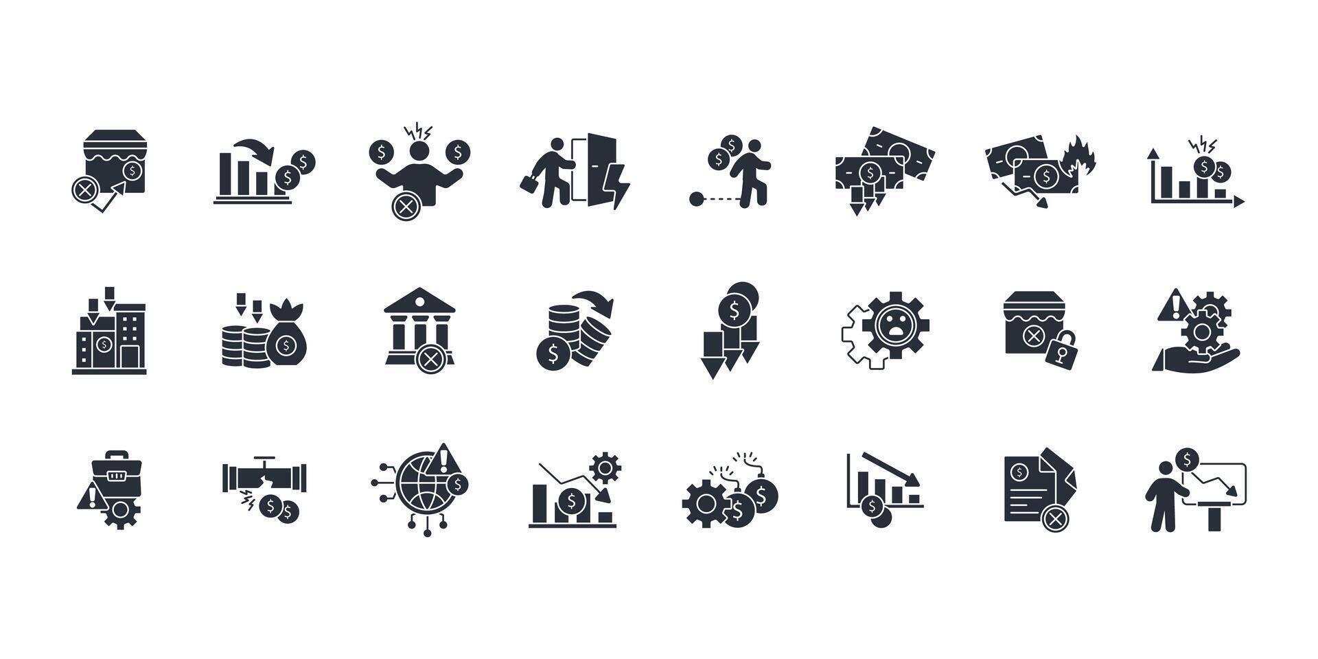 Business failure icon set..Editable stroke.linear style sign for use web 55224170 Vector Art at ...