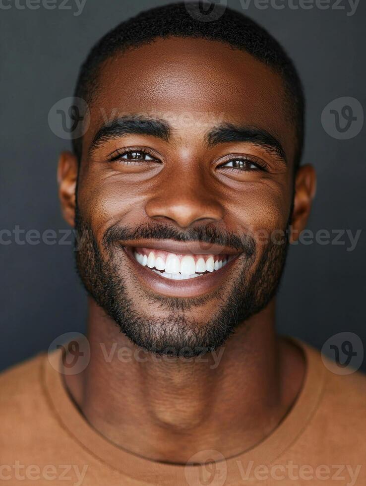 A smiling black man with a beard 55225781 Stock Photo at Vecteezy