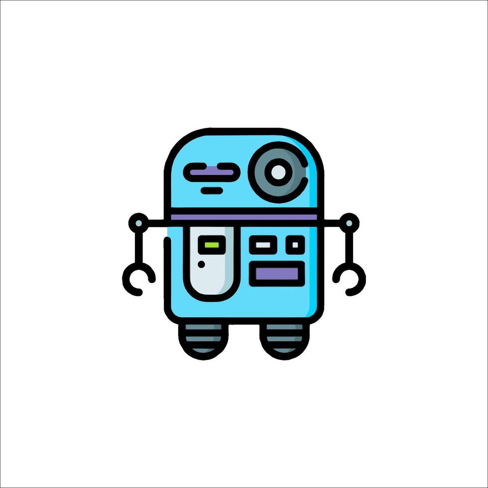 A robot icon in a flat style 55232414 Vector Art at Vecteezy