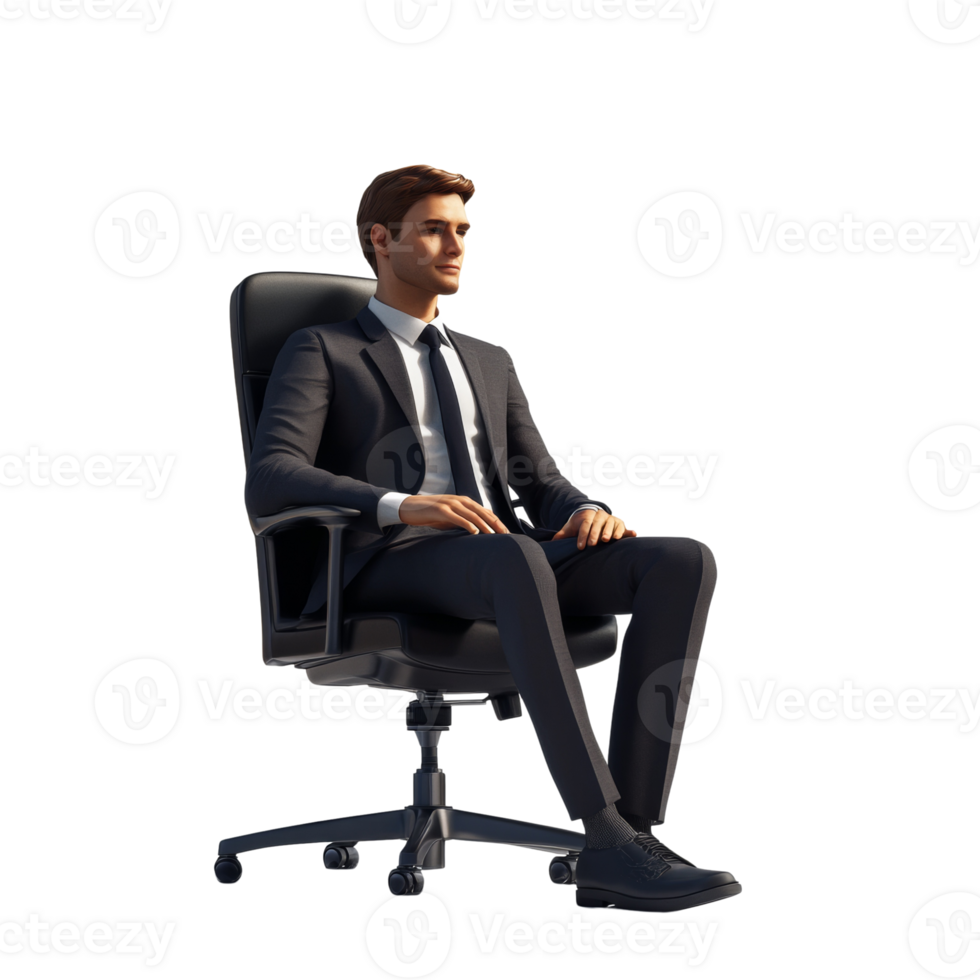 empresario sentado en un oficina silla mirando lejos 55236139 PNG empresario sentado en un oficina silla mirando lejos 55236139 PNG