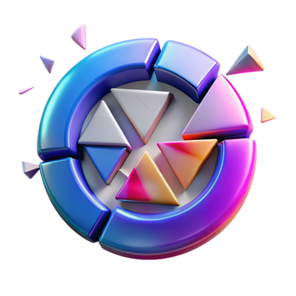 Abstract 3d Render Of Interlocking Triangles In A Circular Design