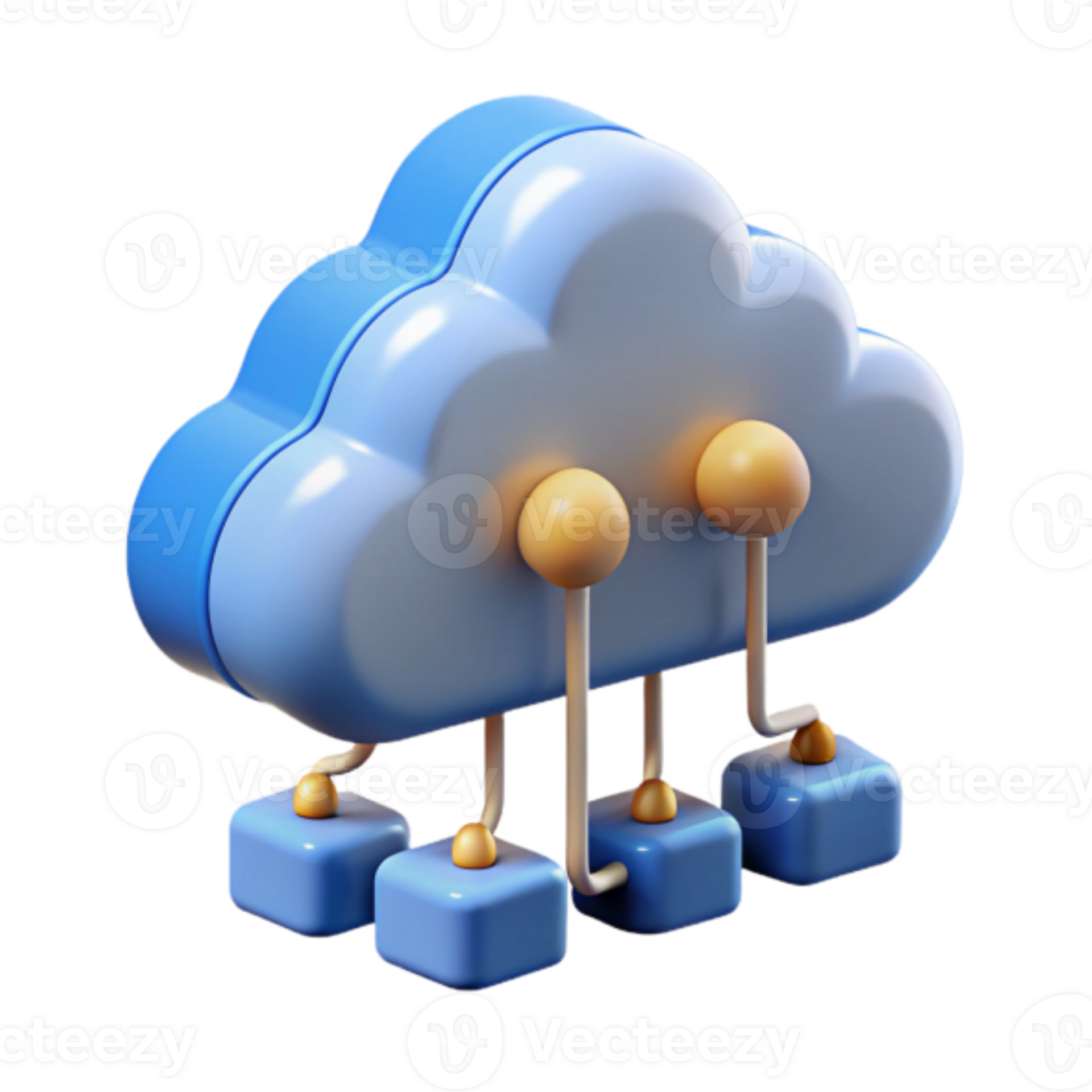 3d Cloud Computing Illustration Network Servers Data Storage 55239099 Png