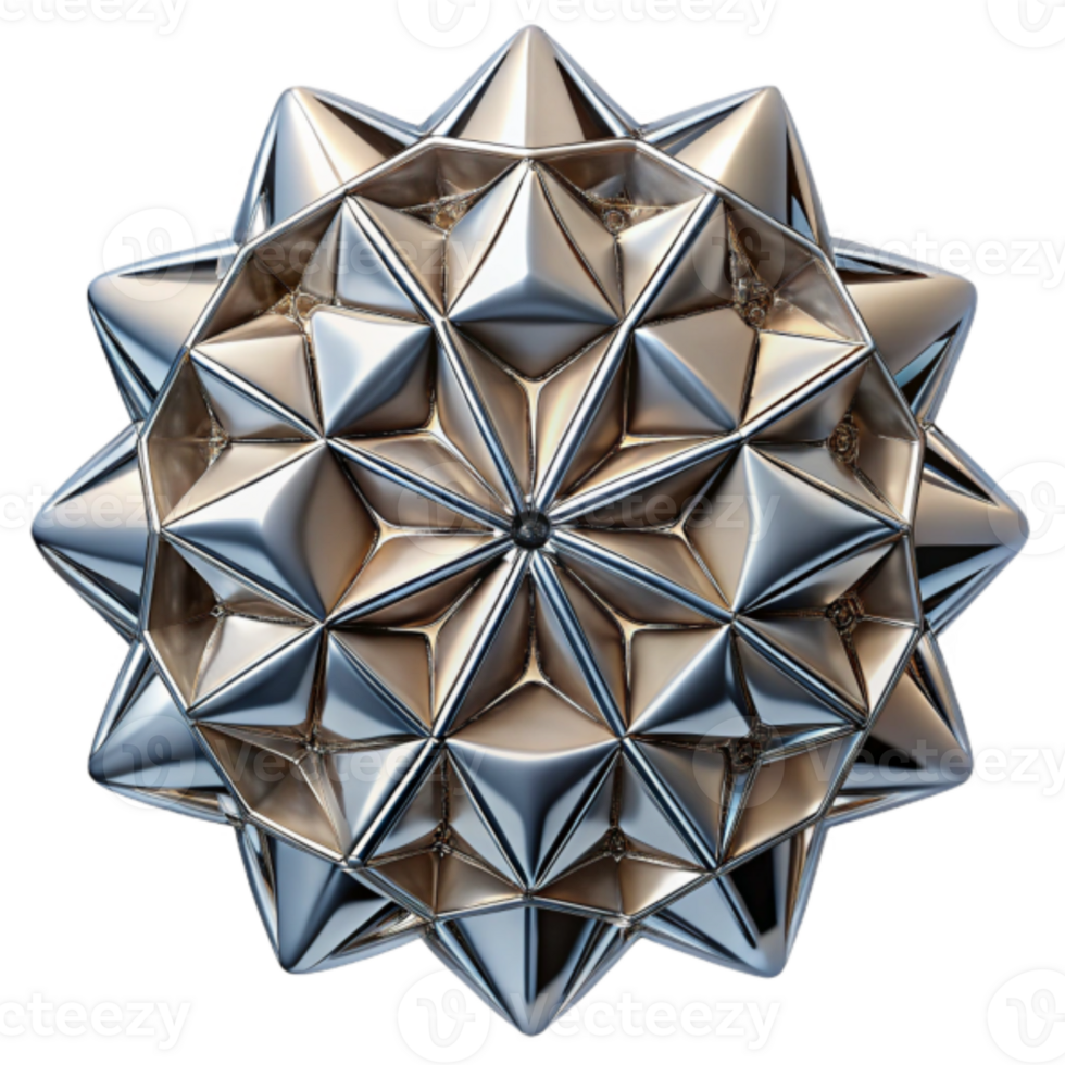 Metallic Geometric 3d Abstract Background With Triangular Facets And Spiked Edges 55239700 Png