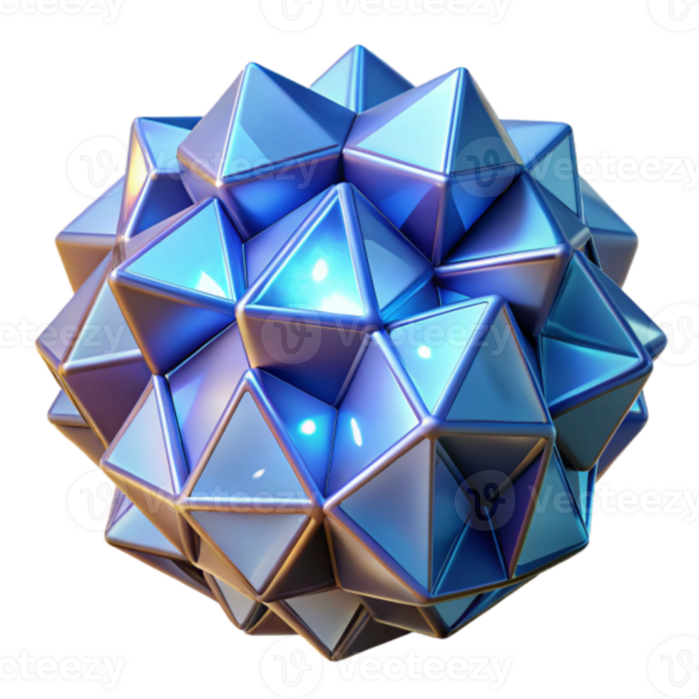 Abstract 3D Blue Geometric Sphere Illustration 55239795 PNG