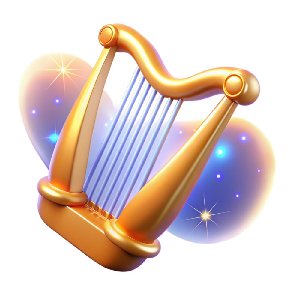 dorado arpa con mágico resplandor 55241100 PNG