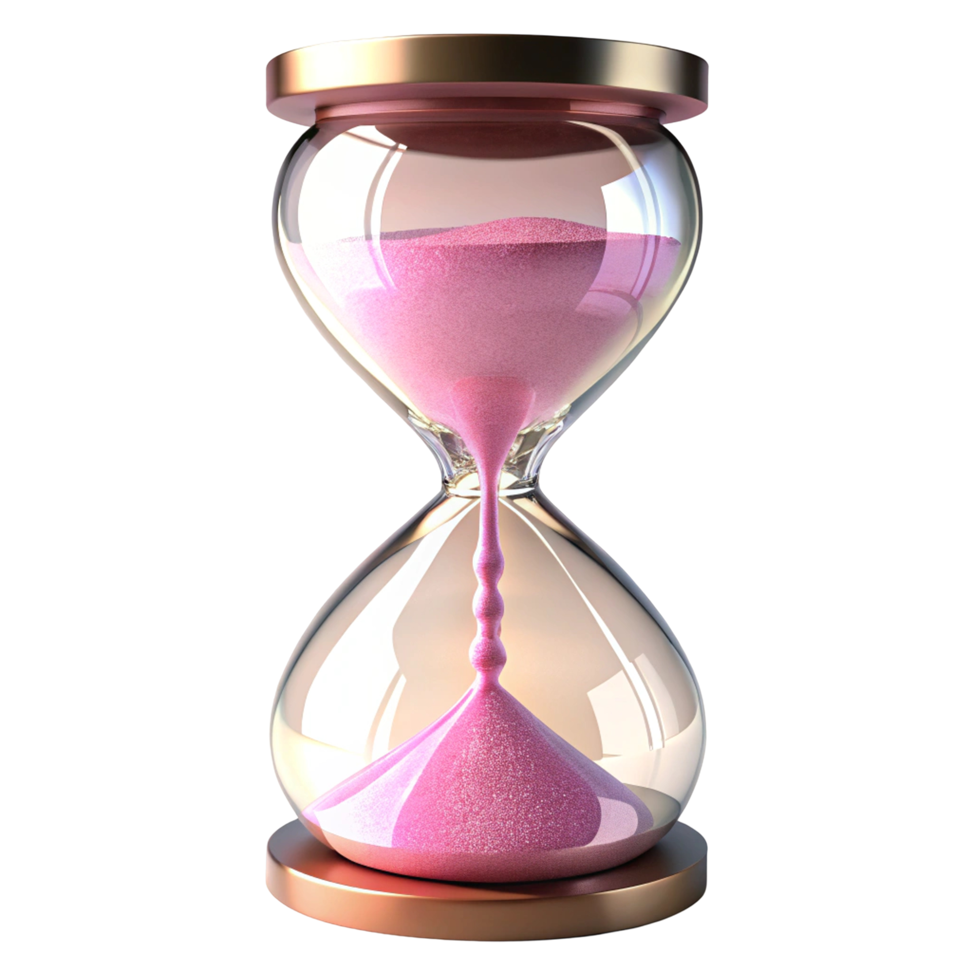 Pink Hourglass Time Passing, Deadline Concept 55245136 PNG