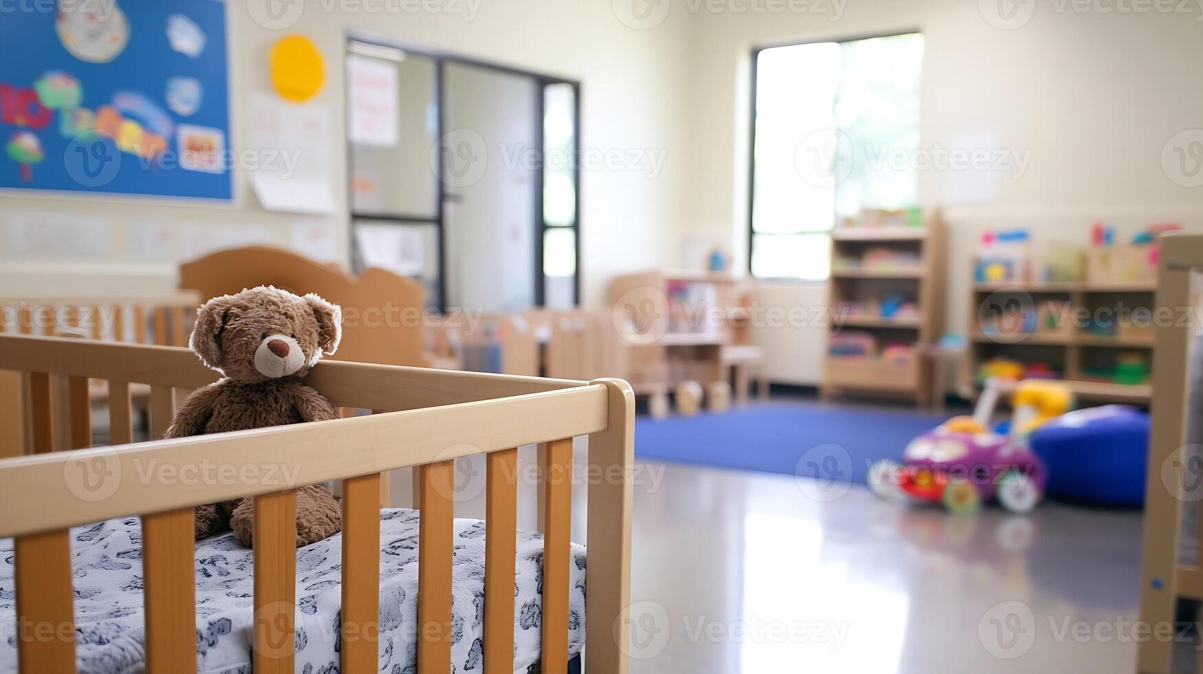 Cozy Kindergarten Classroom Featuring Teddy Bear and Playful Decor ...