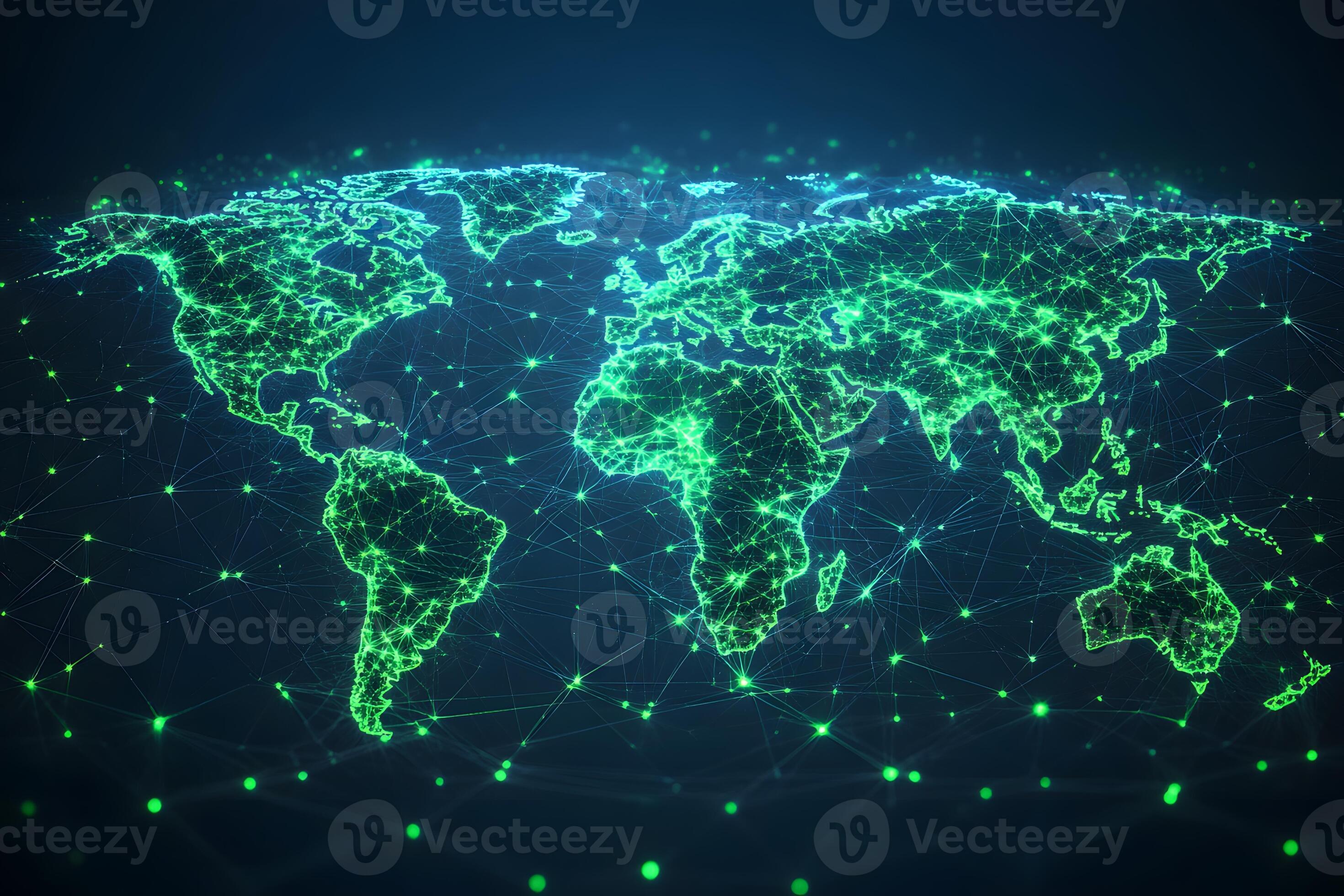 Global Connectivity Concept with Abstract Digital World Map - Networking and Technology ...