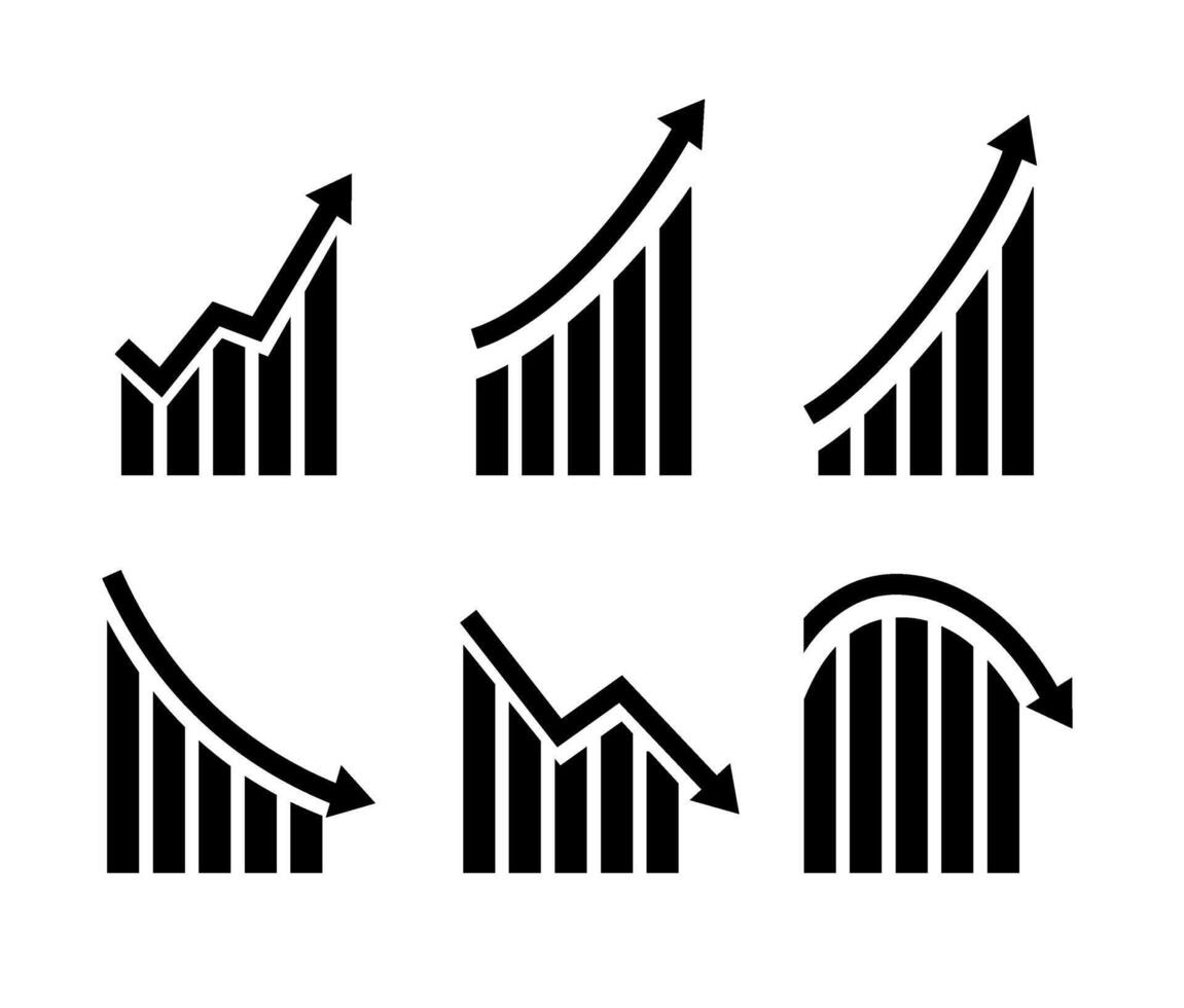 Growth icon. Graph or diagram with arrow going up and down. 55262555 Vector Art at Vecteezy