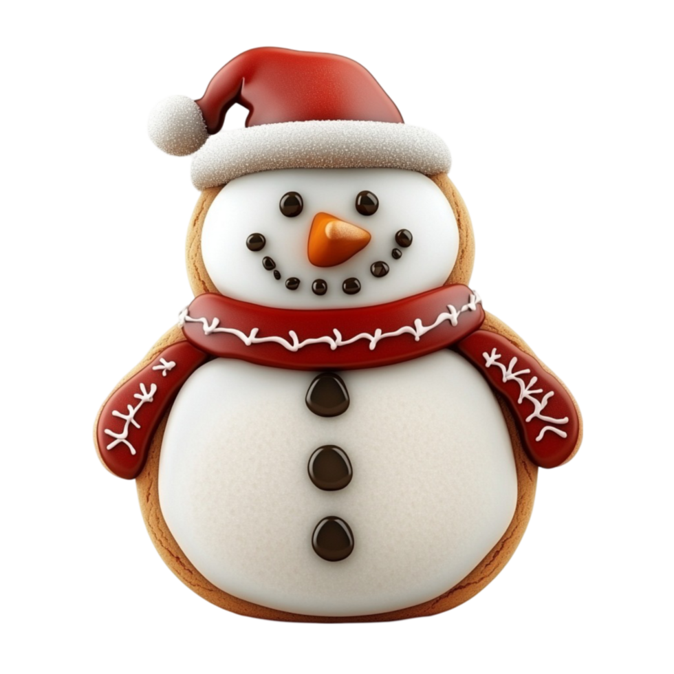 Cute Snowman Gingerbread Cookie 55264207 PNG