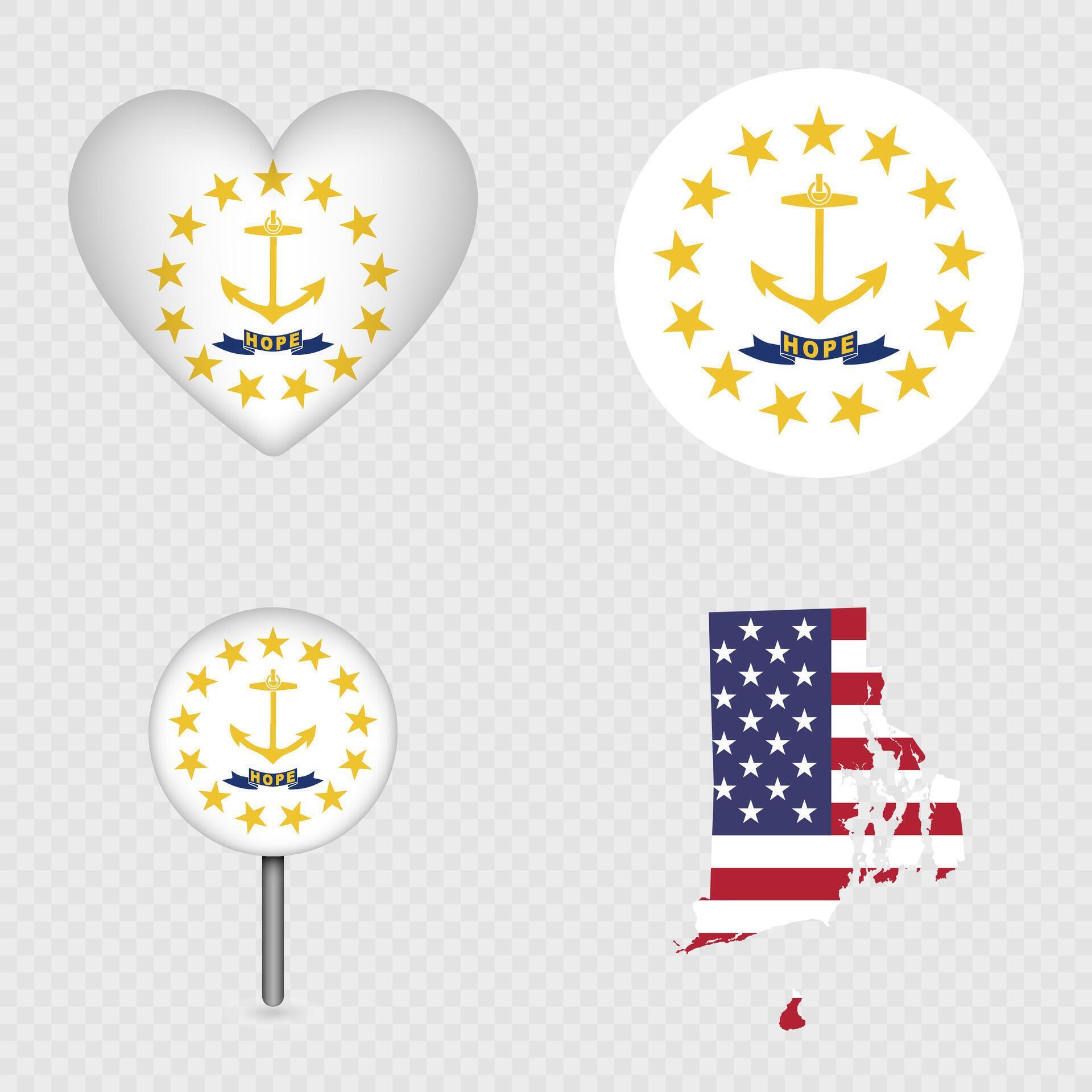 Rhode Island State Flag Icons Pack. illustration. 55264968 Vector Art ...