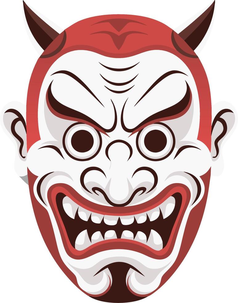 Traditional Oni Mask Illustration Japanese Demon Face Art 55282442 Vector Art at Vecteezy