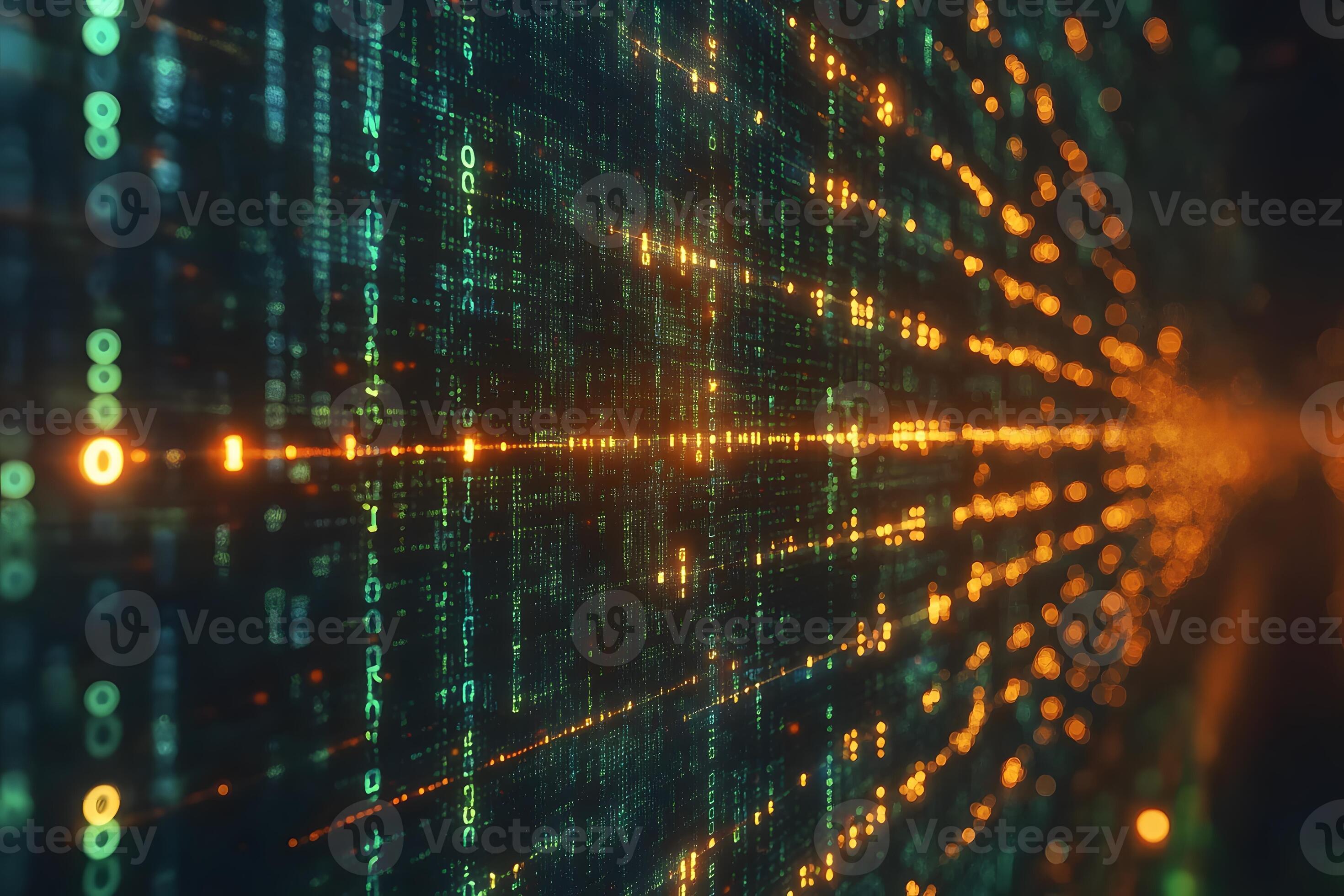 Tech Matrix Background with Digital Binary Code for Innovation and AI Themes 55294071 Stock ...