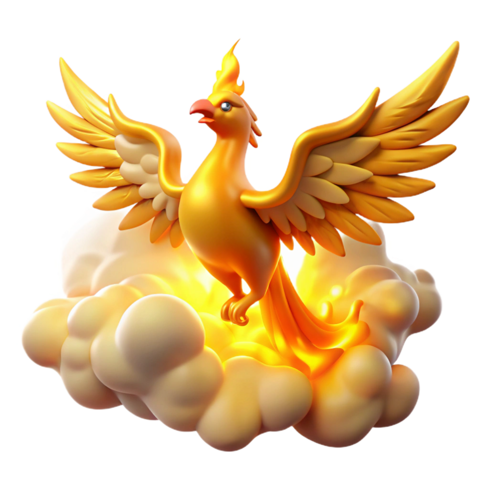 Golden Phoenix on Clouds 55298923 PNG