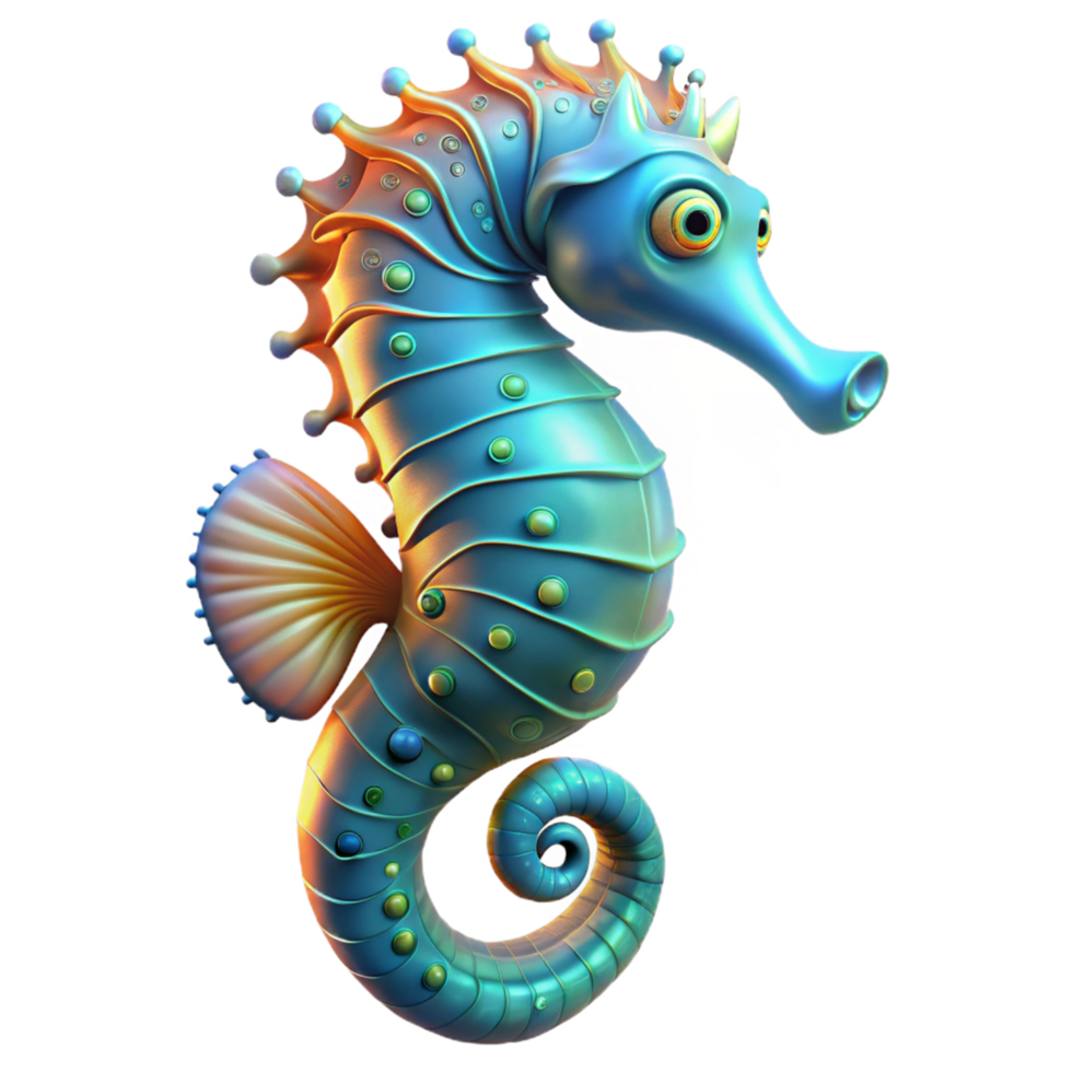 Cute Sea Horse 3D Render 55298958 PNG