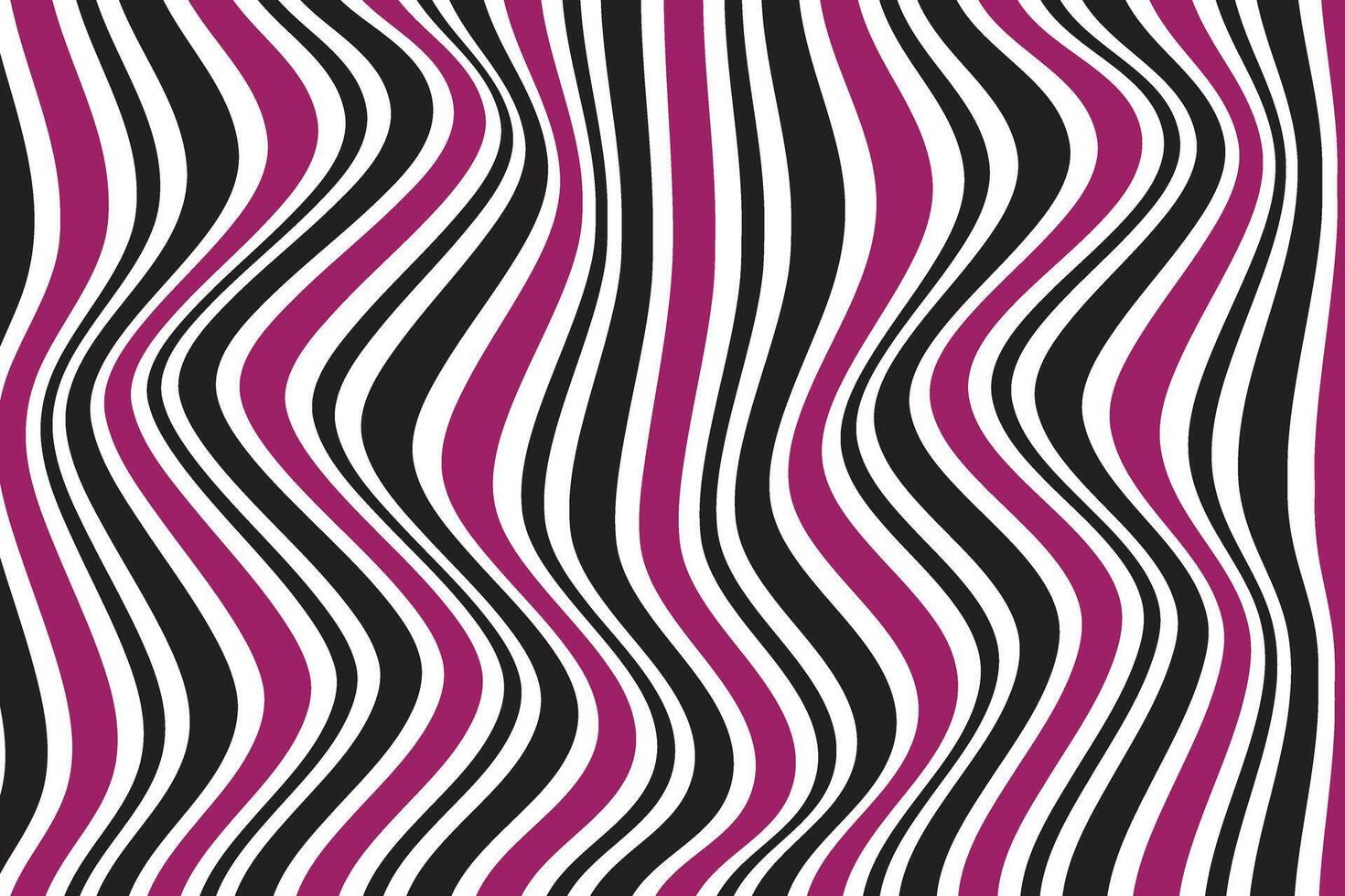 Modern Simple Abstract Black Violet Color Wavy Distort Line Pattern