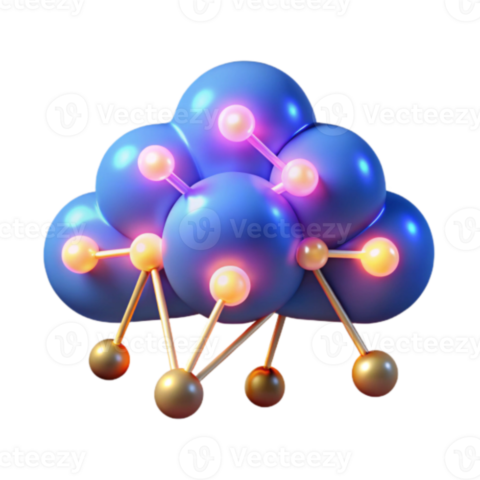 Cloud Computing Network Illustration Glowing Nodes Abstract Background 55327111 Png