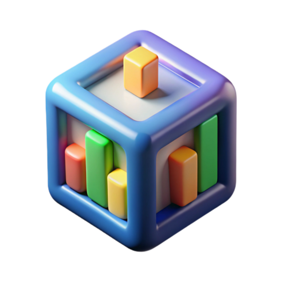 Render Colorful Cube Abstract Background Data Visualization Geometric