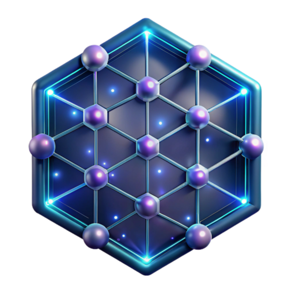 Hexagonal Network Illustration Glowing Nodes Abstract Background