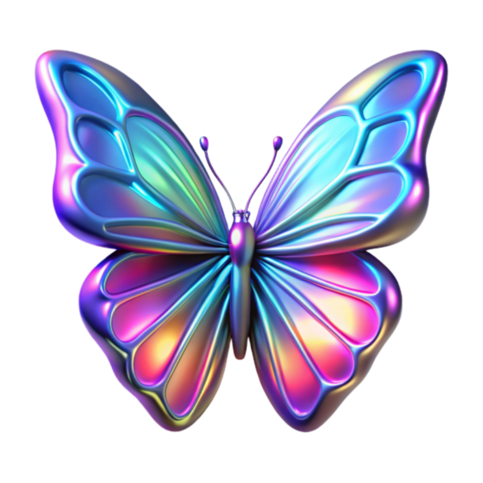 Iridescent Butterfly Render Graphic Resource 55327909 Png