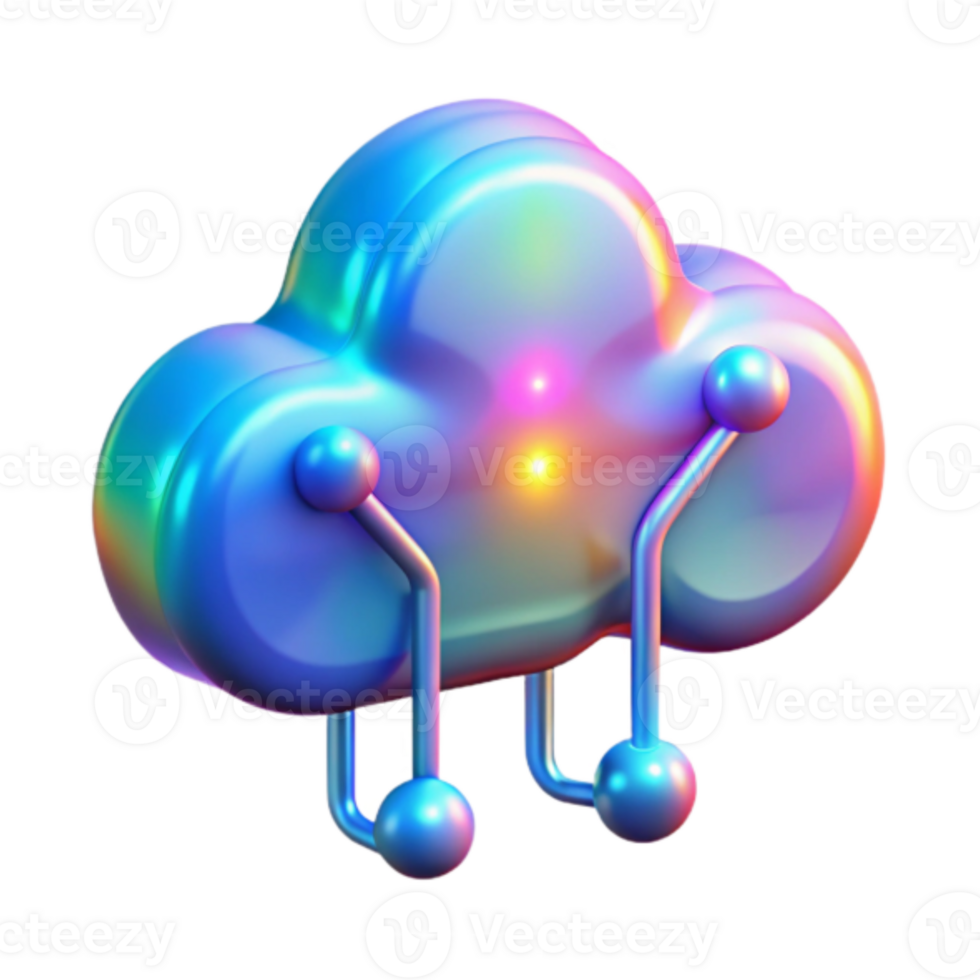 Render Iridescent Cloud Computing Network Icon 55327934 Png