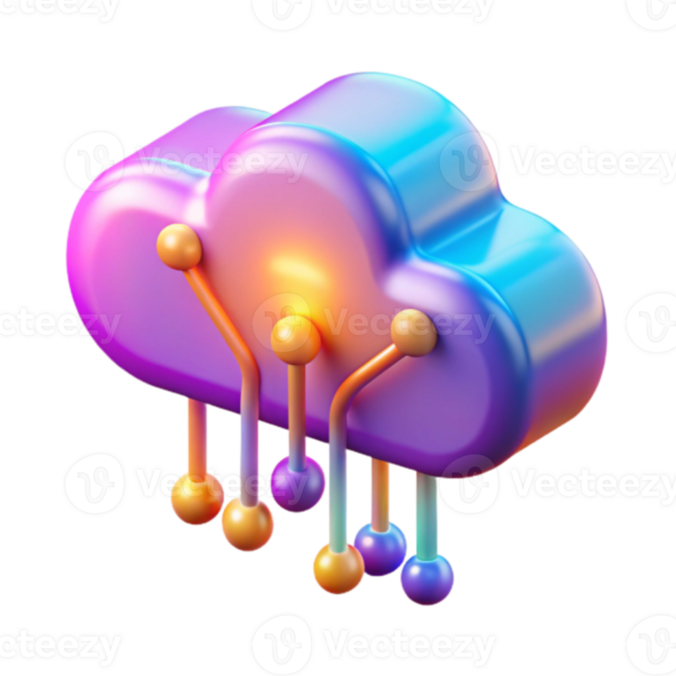 Render Colorful Cloud Computing Network Illustration 55327940 Png