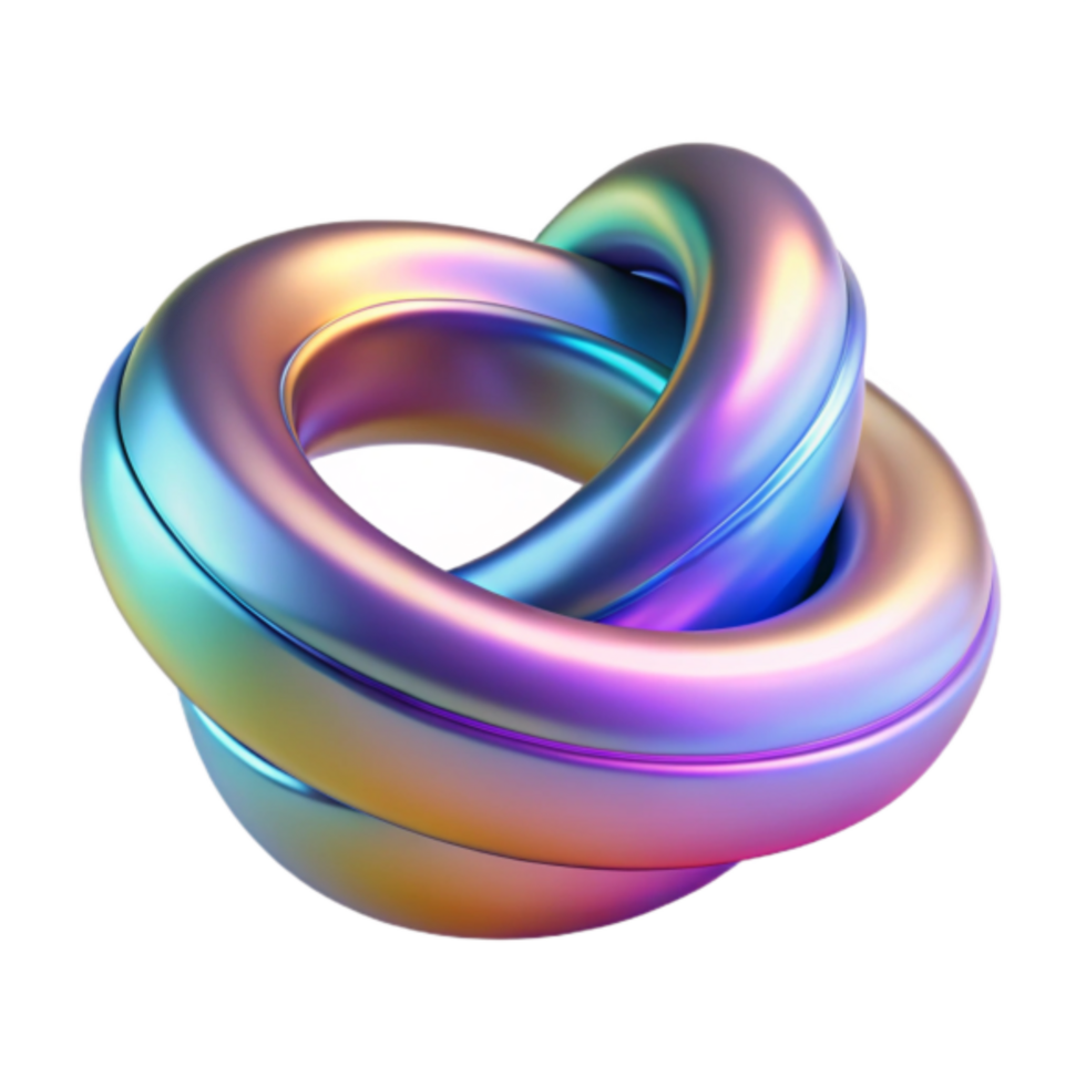 Abstract Render Of Intertwined Iridescent Rings 55328282 Png