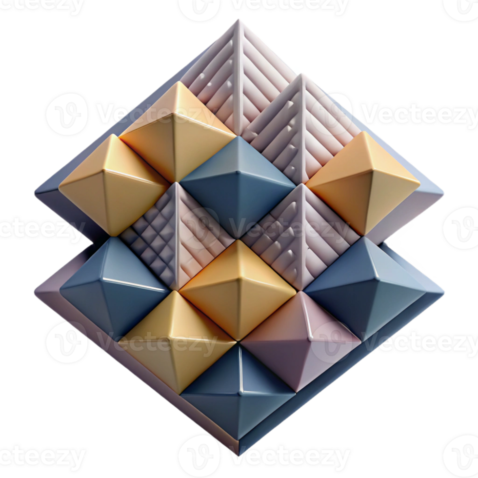 Abstract Isometric Geometric Pyramid Structure 55328602 Png